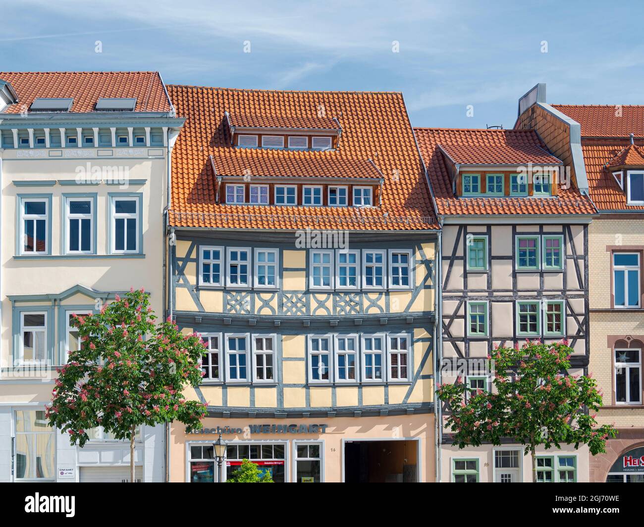 Old town houses built with traditional timber framing the medieval town ...