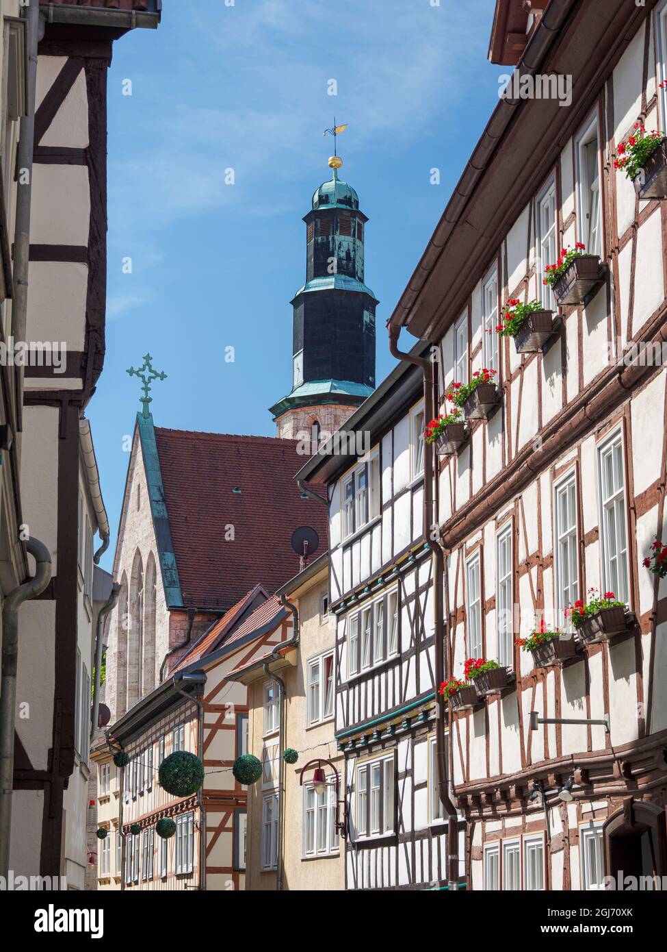 Old town houses built with traditional timber framing the medieval town ...