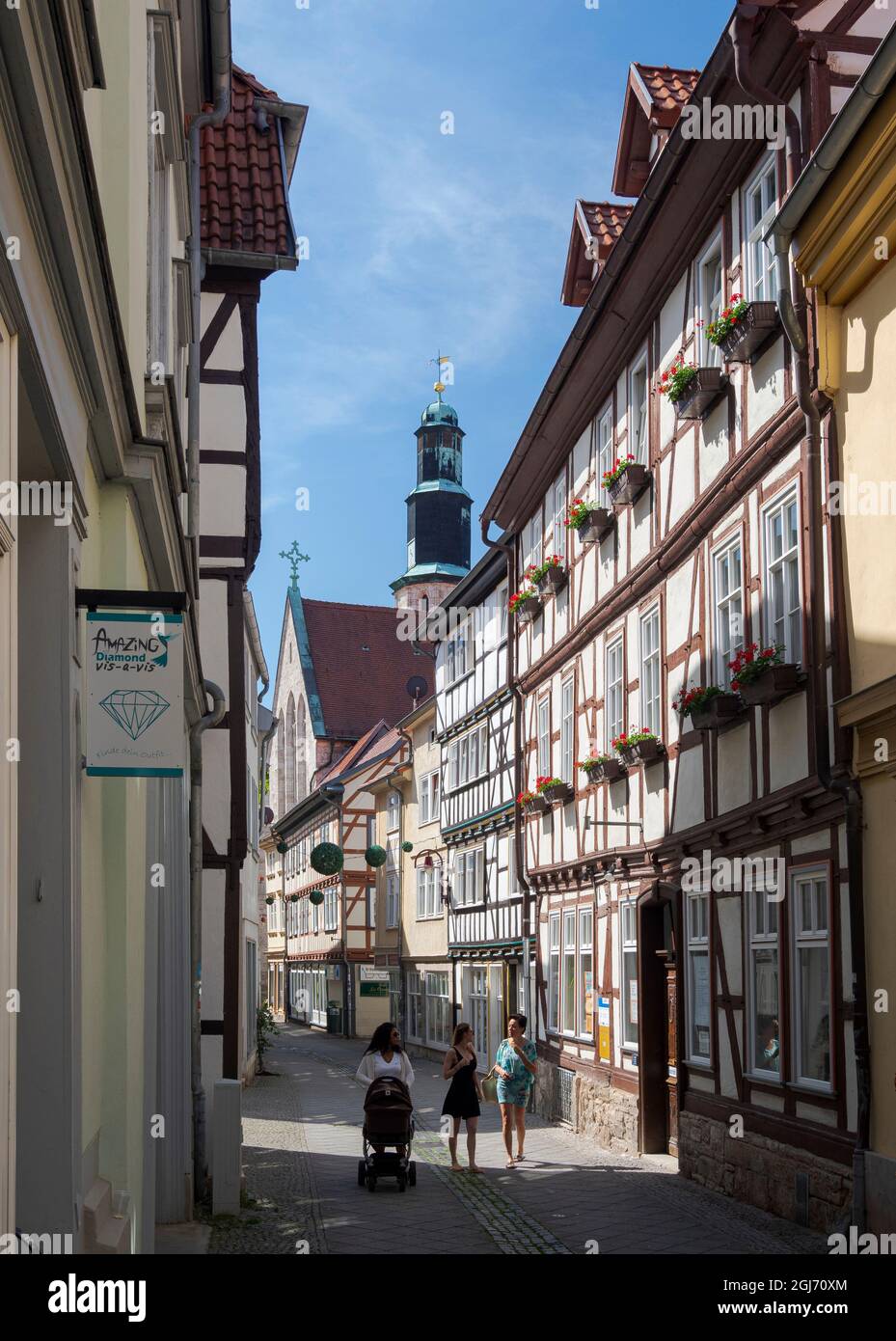 Old town houses built with traditional timber framing the medieval town ...