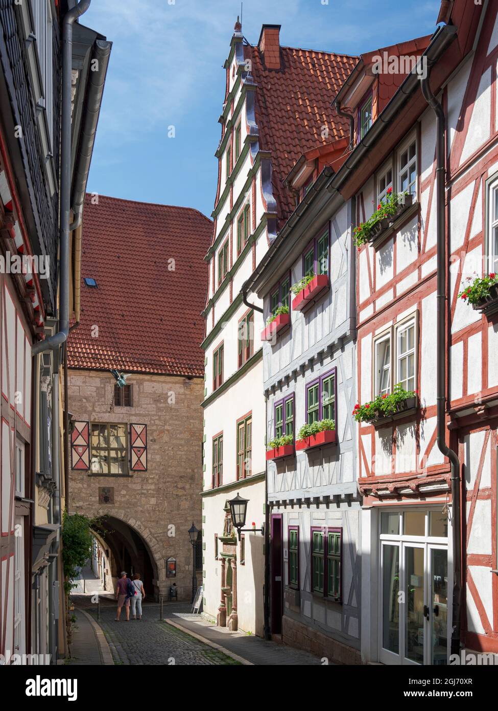 Old town houses built with traditional timber framing the medieval town ...