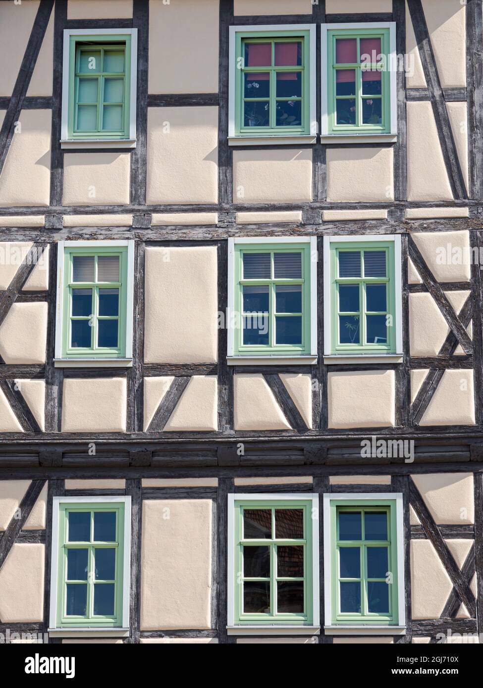 Old town houses built with traditional timber framing the medieval town ...