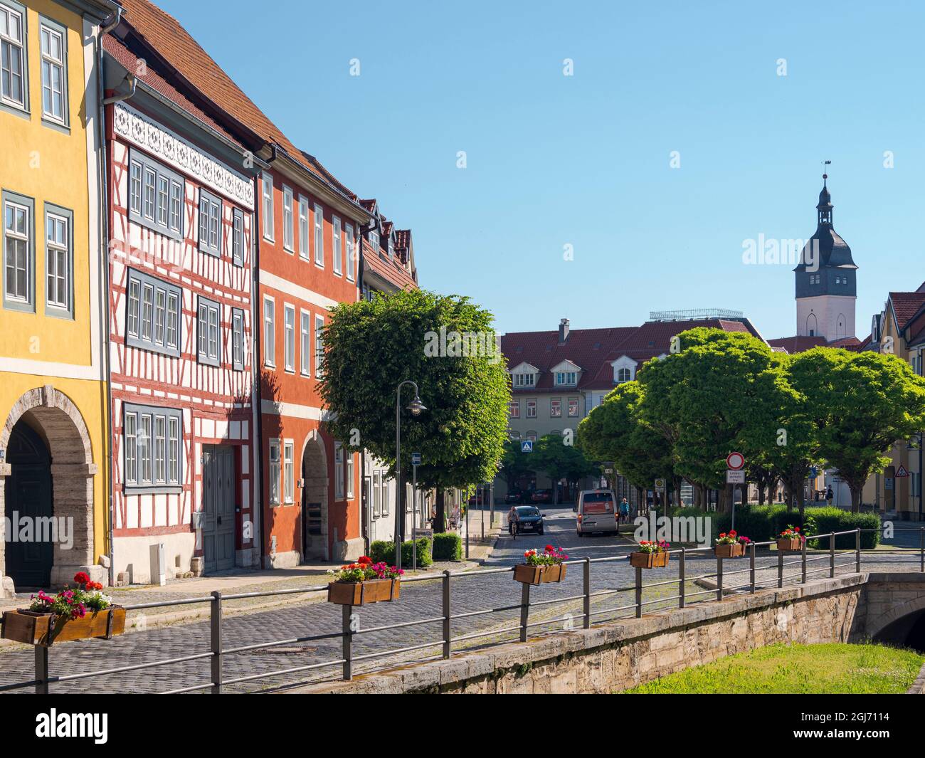Old town houses built with traditional timber framing. The medieval ...