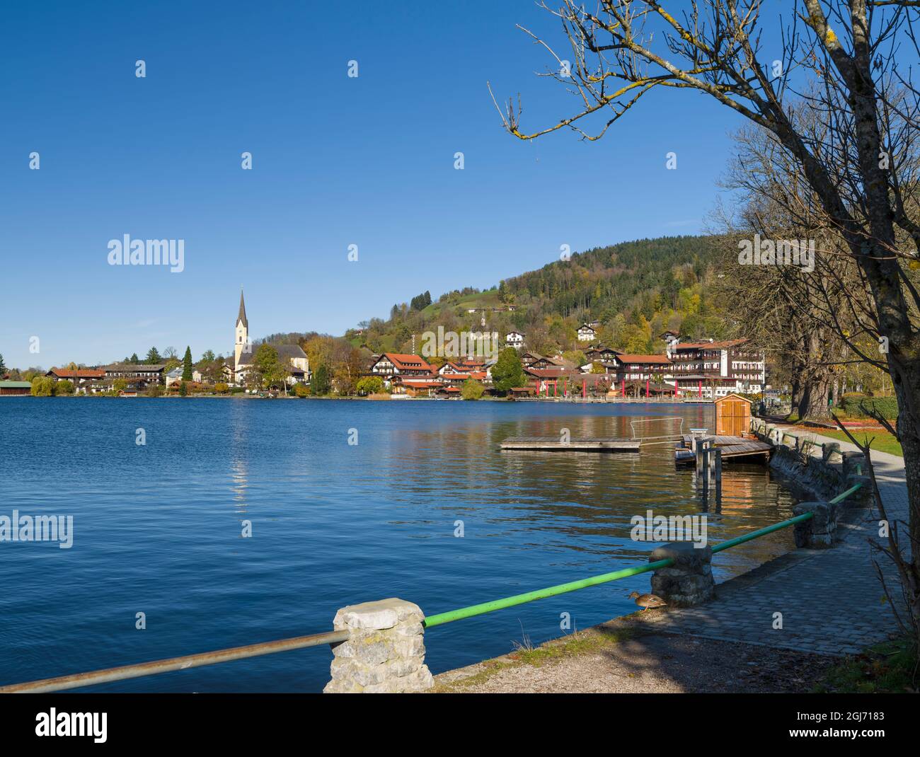 Lake and village Schliersee in the Bavarian Alps, Bavaria, Germany ...