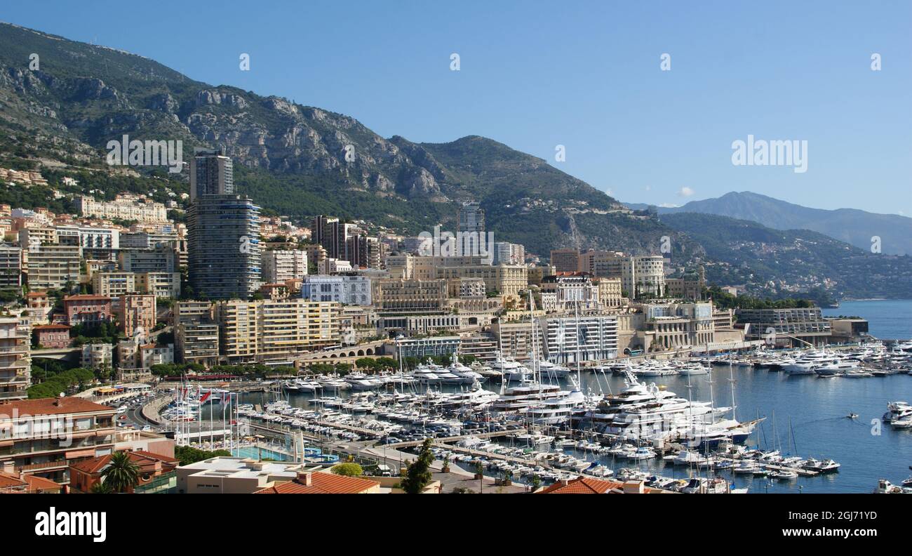 MONACO, MONACO - Aug 09, 2011: A view of Monaco sightseeing city trip ...