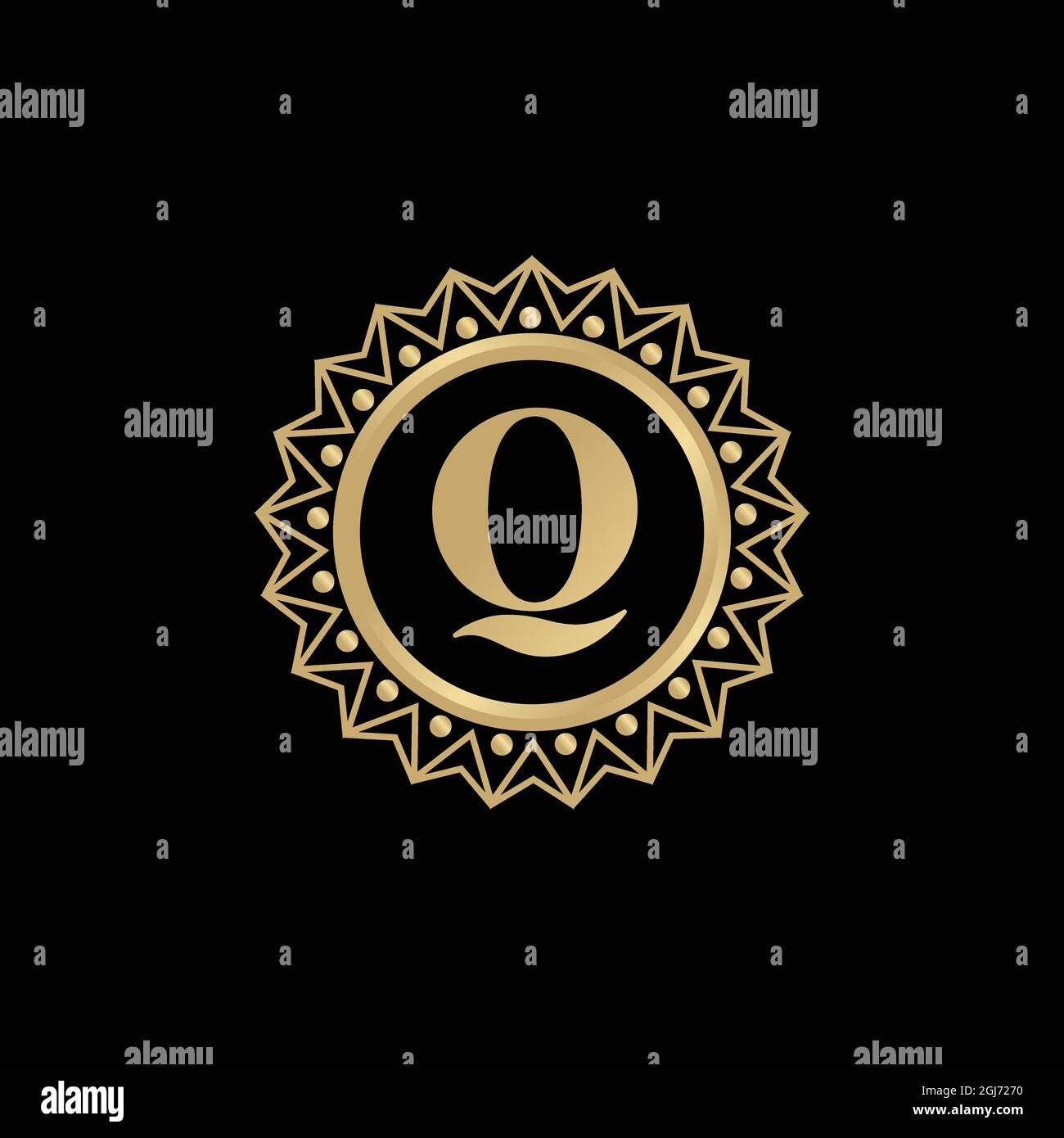 Luxury Q letter initial logo design vector template illustration Stock ...