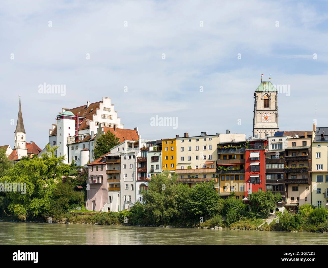 The famous waterfront and river Inn. The medieval old town of ...