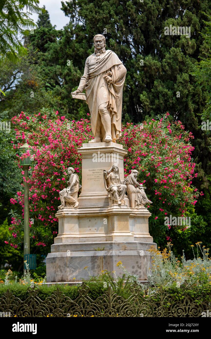 Marble statue in the National Garden of Athens, Greece Stock Photo - Alamy