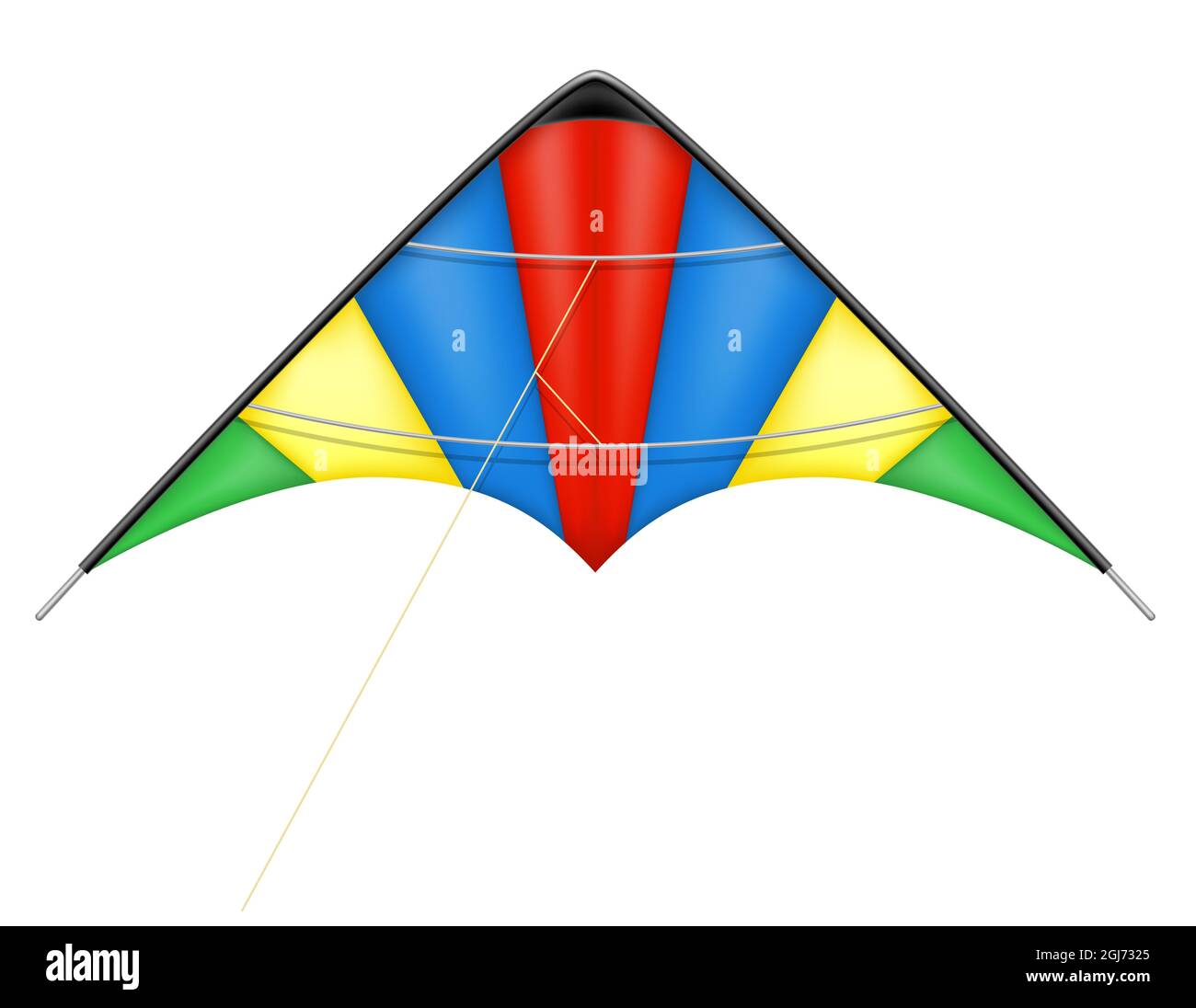 colorful kite flying in the sky vector illustration isolated on white ...
