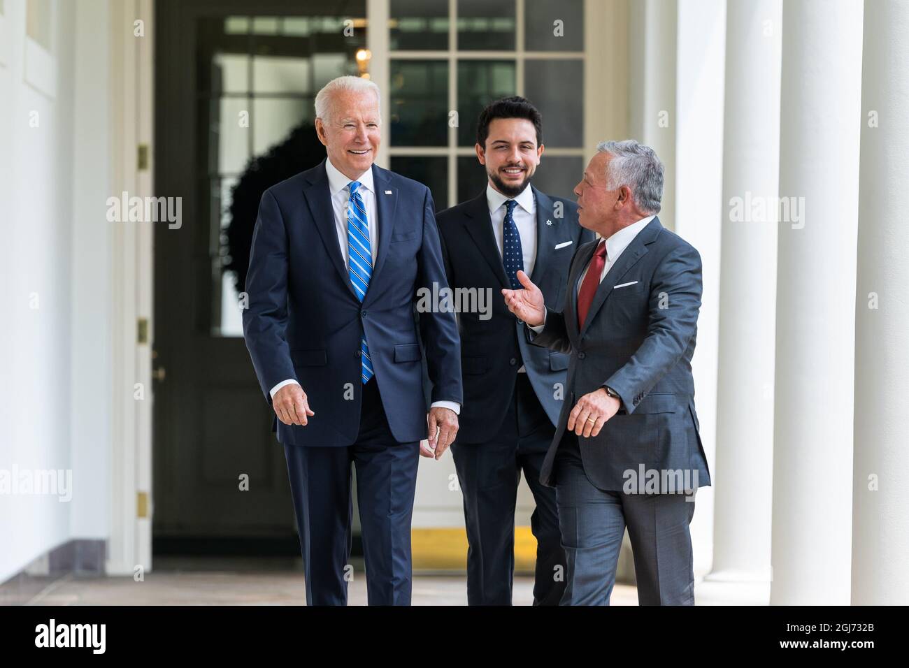 USA. 19th July, 2021. President Joe Biden, King Abdullah II and Crown ...