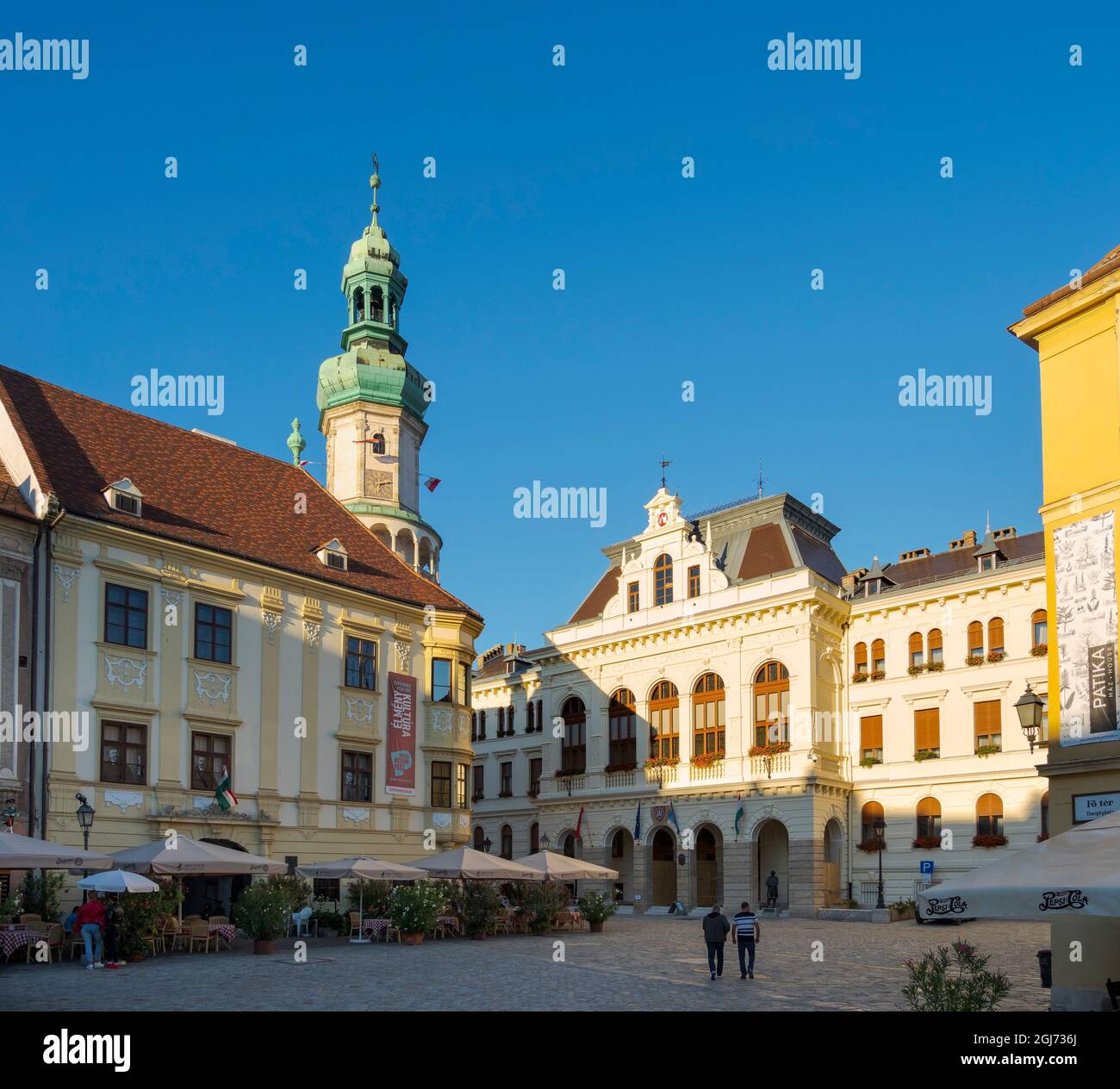 Firewatch Tower (Tueztorony), the landmark of Sopron at main square ...