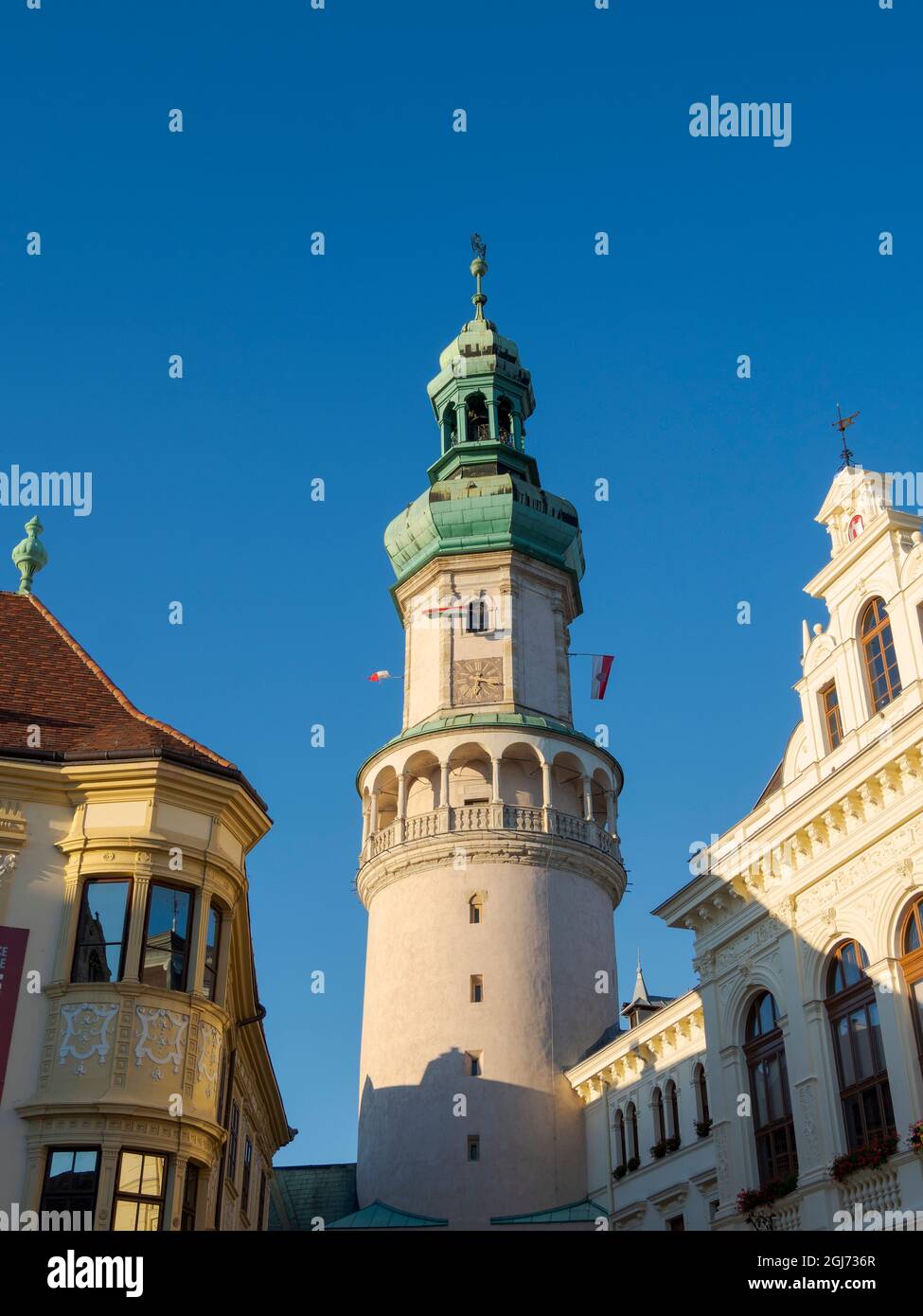 Firewatch Tower (Tueztorony), the landmark of Sopron at main square ...