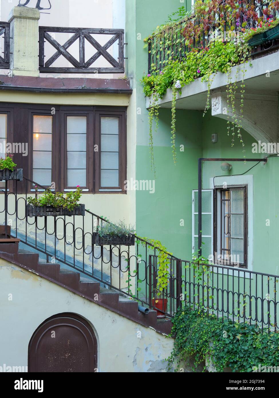 Backyard. Sopron in Transdanubia in the west of Hungary close to the ...