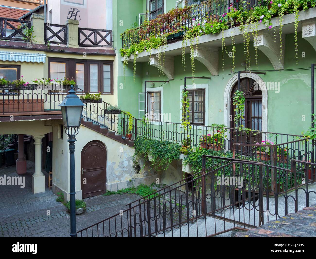 Backyard. Sopron in Transdanubia in the west of Hungary close to the ...