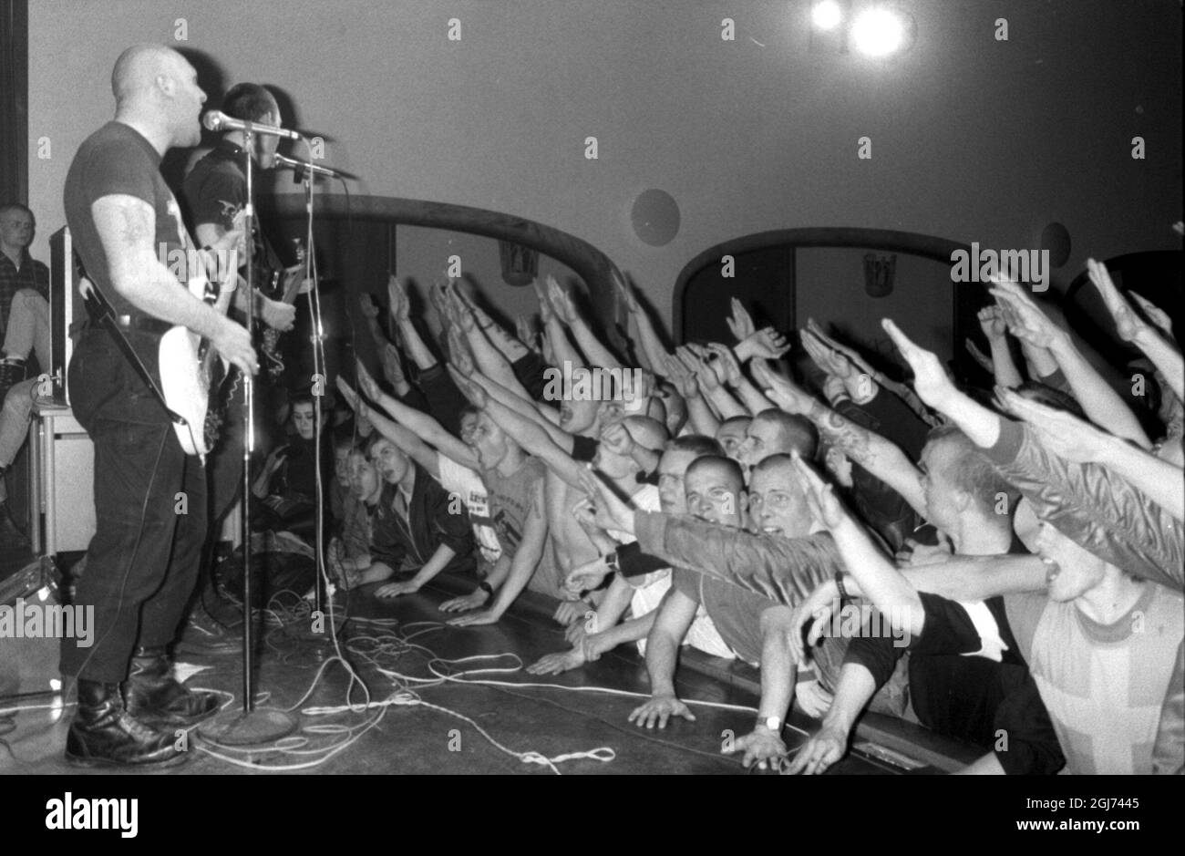 Skinheads at a concert with Skrewdriver in Stockholm, Sweden Stock ...