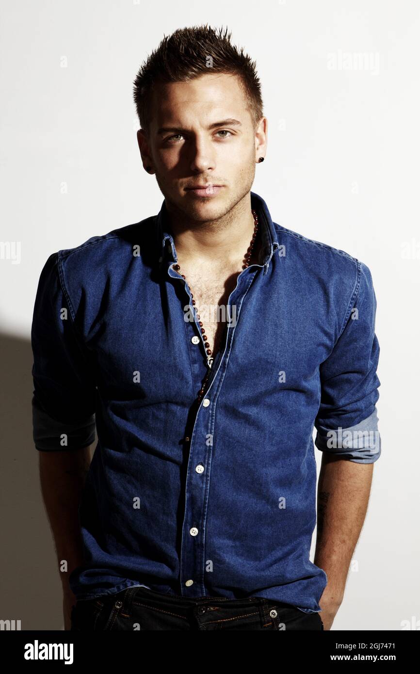 Swedish footballer Anton Hysen during a photoshoot Stock Photo - Alamy