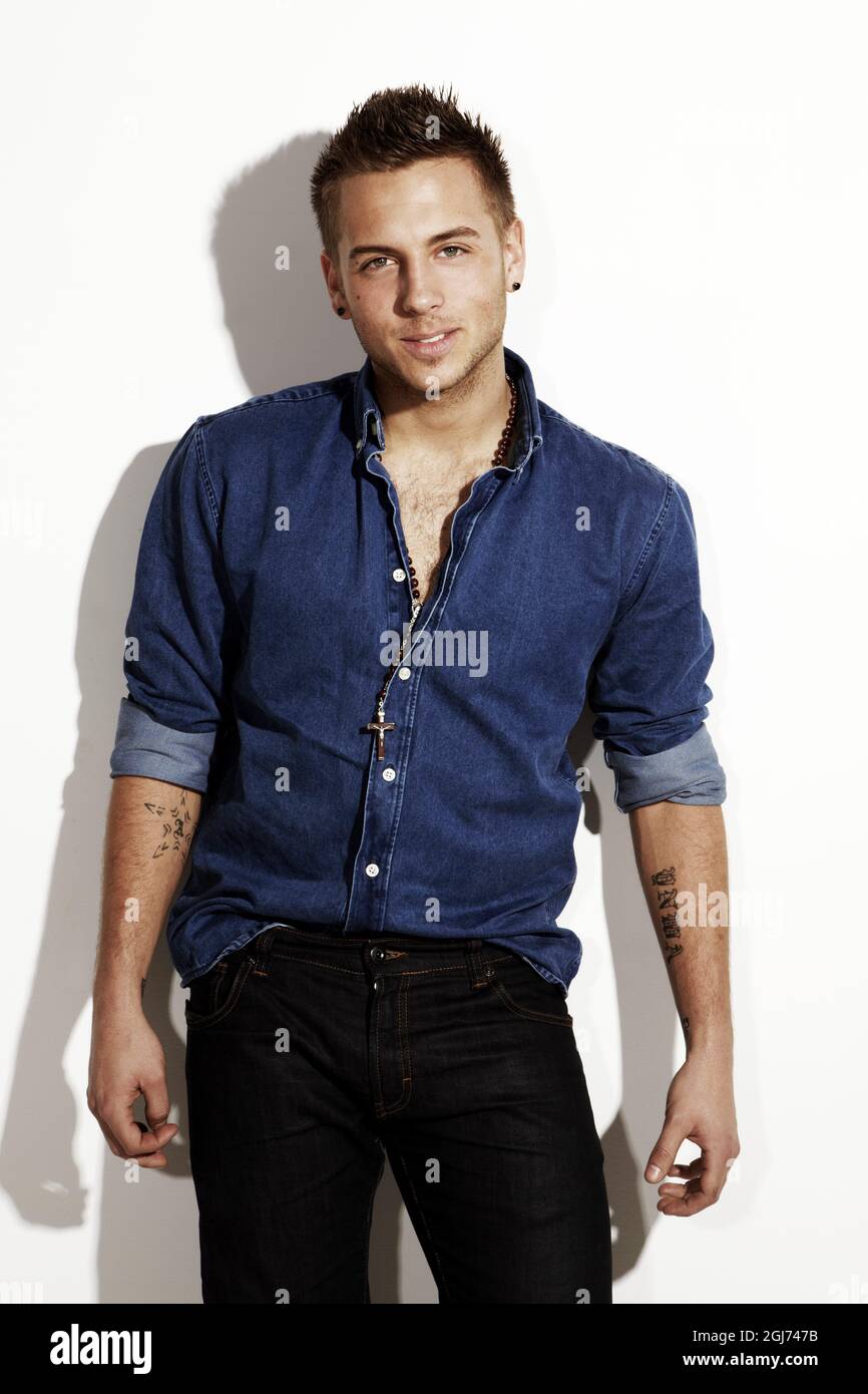 Swedish footballer Anton Hysen during a photoshoot Stock Photo - Alamy