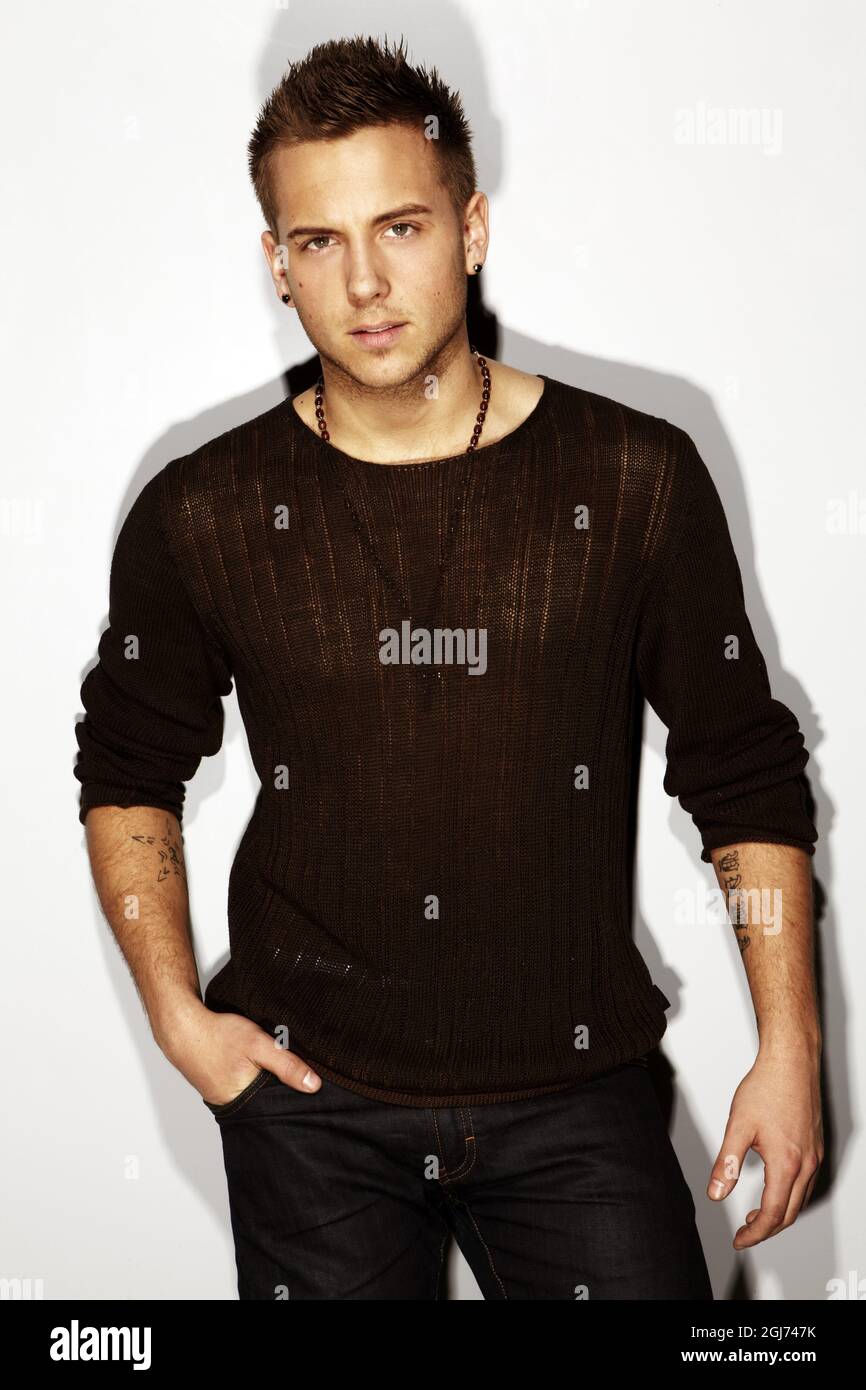 Swedish footballer Anton Hysen during a photoshoot Stock Photo - Alamy