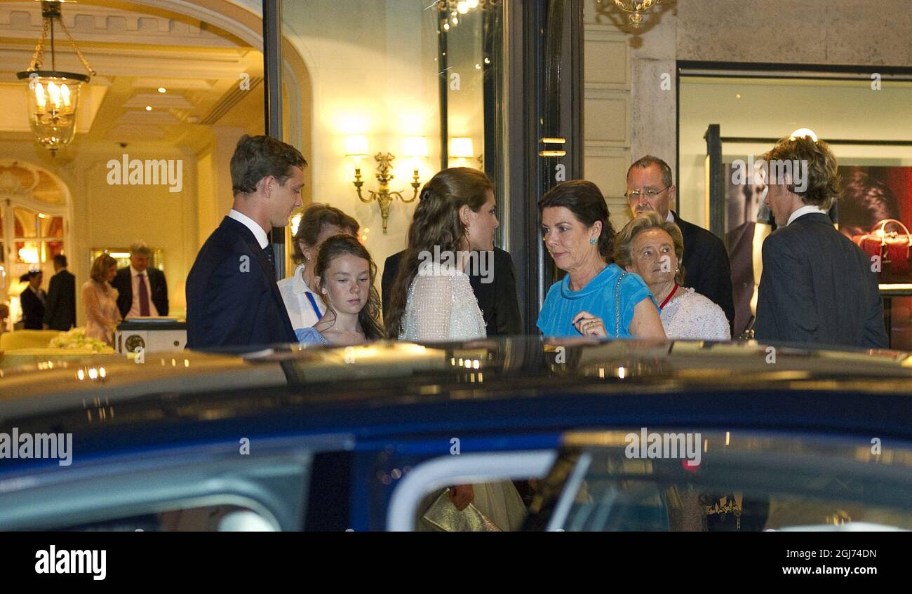 MONTE CARLO 20110701 Princess Caroline of Monaco Friday leaves a party ...