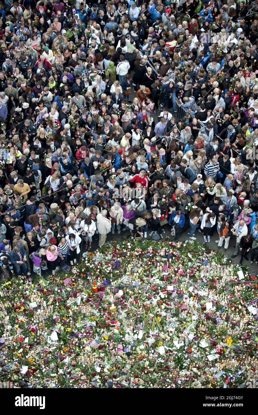 OSLO 20110725 Several hundred thousand Norwegians attended the anti ...