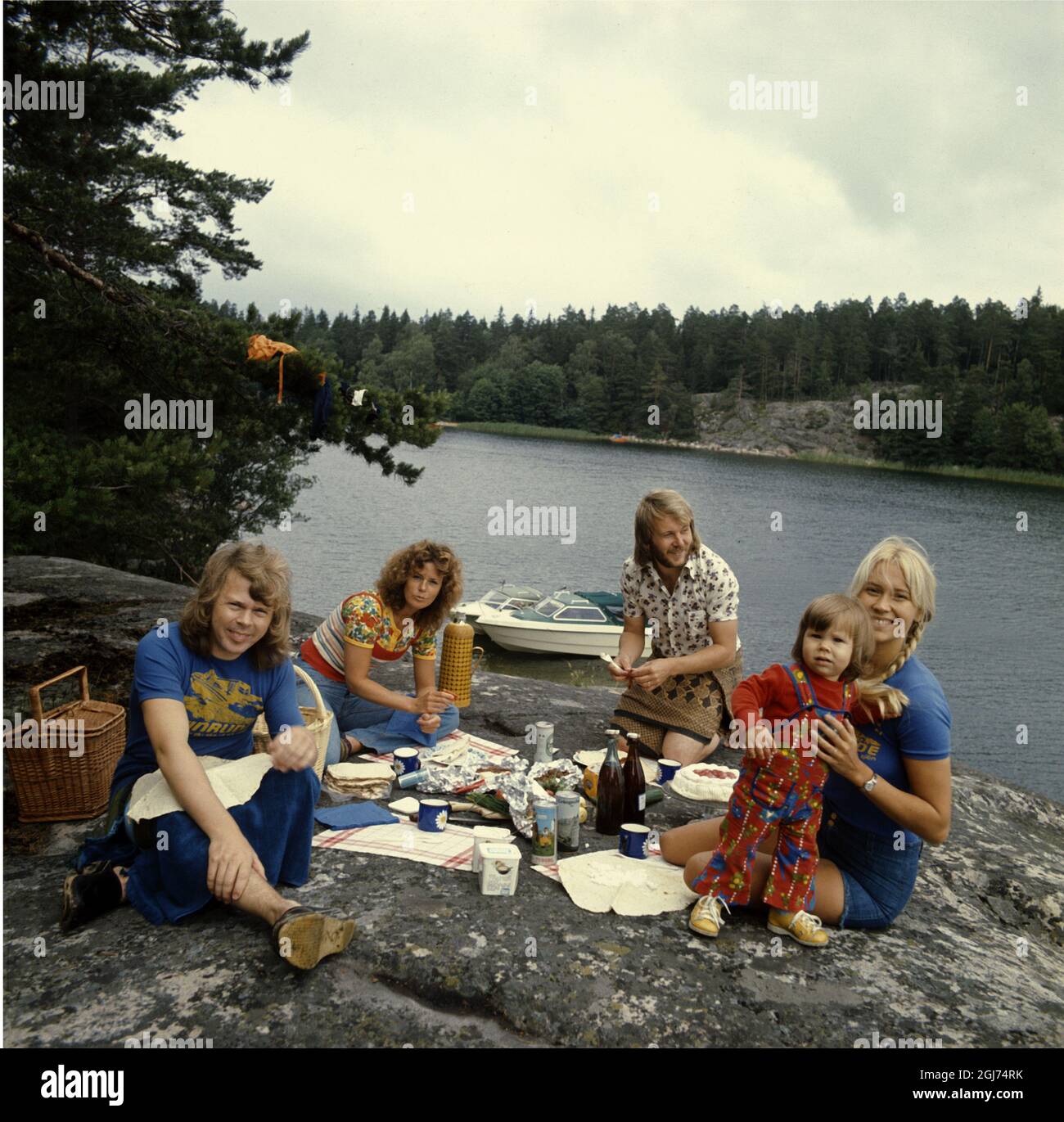 The members of the Swedish pop group Abba, from left, Bjorn Ulvaeus, Anni-Frid Lyngstad, Benny ...