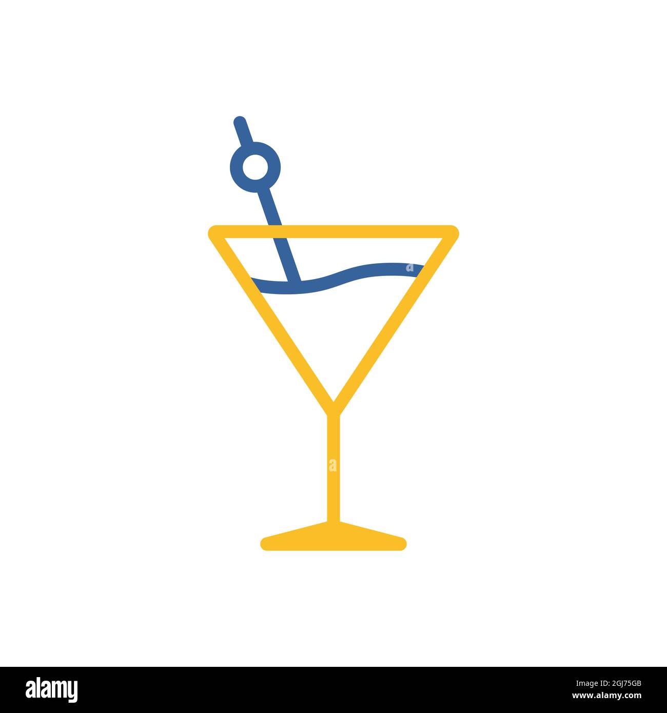 Cocktail drink glass icon vector. Graph symbol for bar and cafe web ...