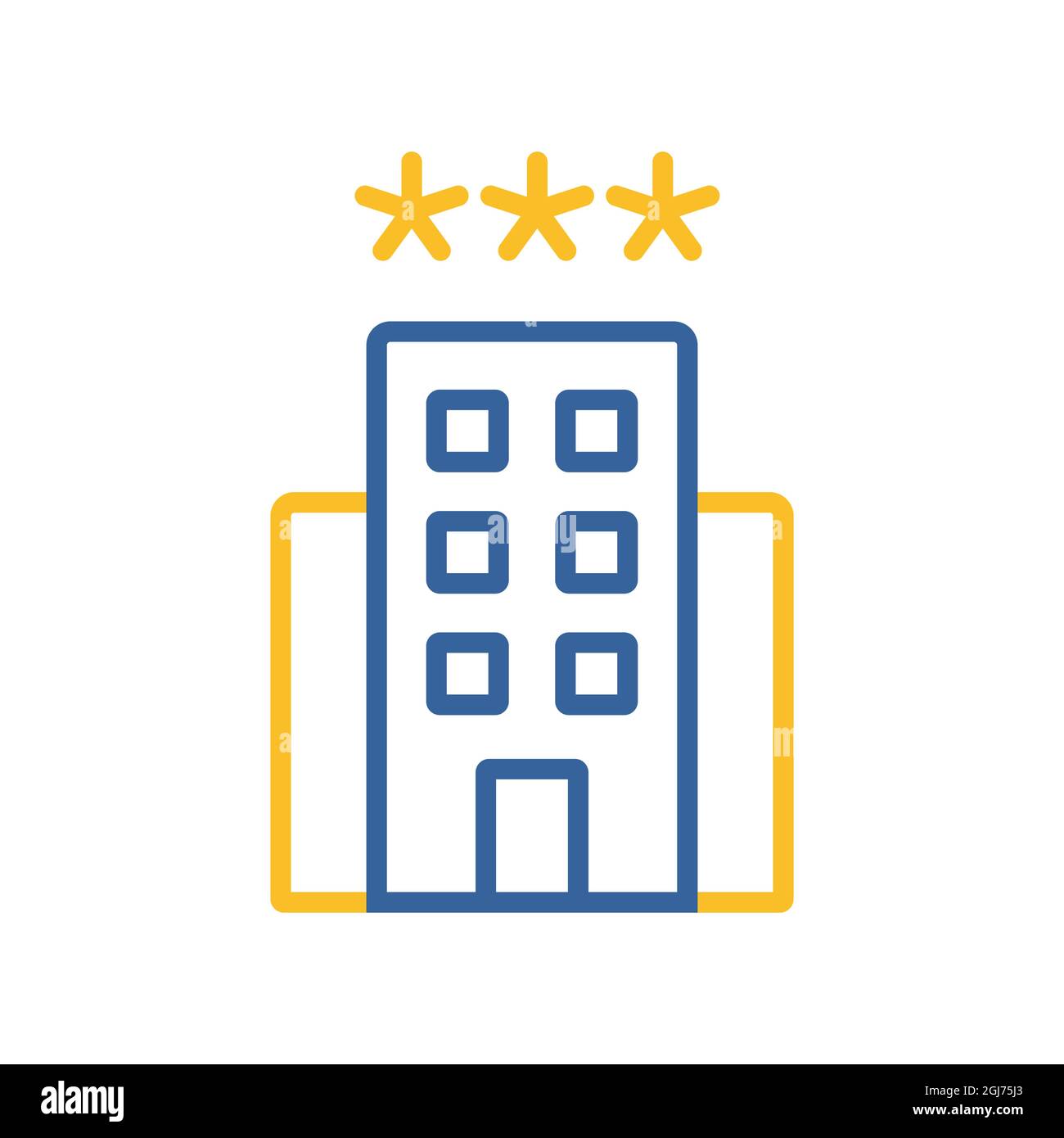 Three star hotel vector icon. Graph symbol for travel and tourism web ...