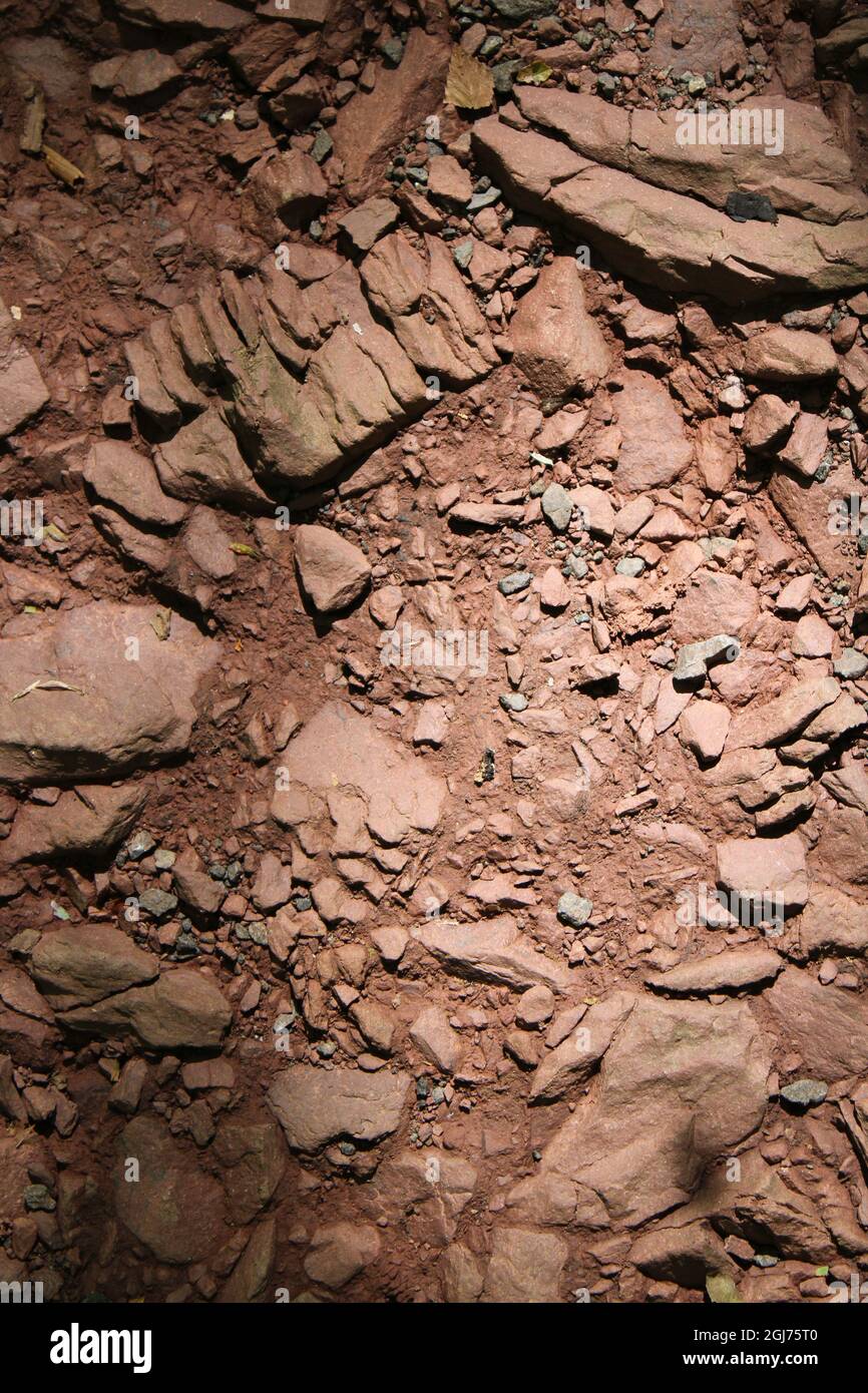 A Detail of Red Shale Soil Stock Photo - Alamy