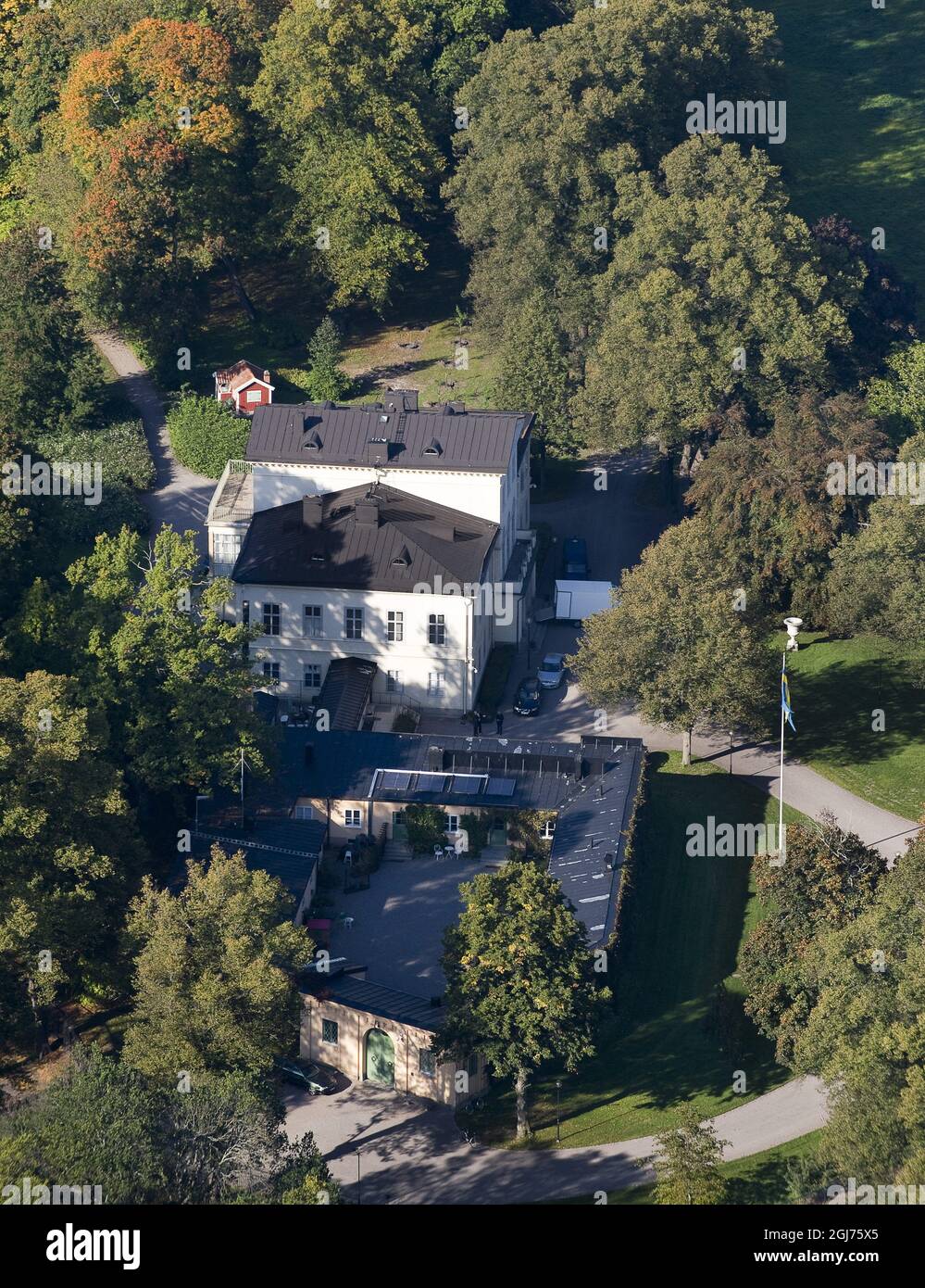 An aerial view over Haga palace in Stockholm, Sweden, October 2, 2011 ...