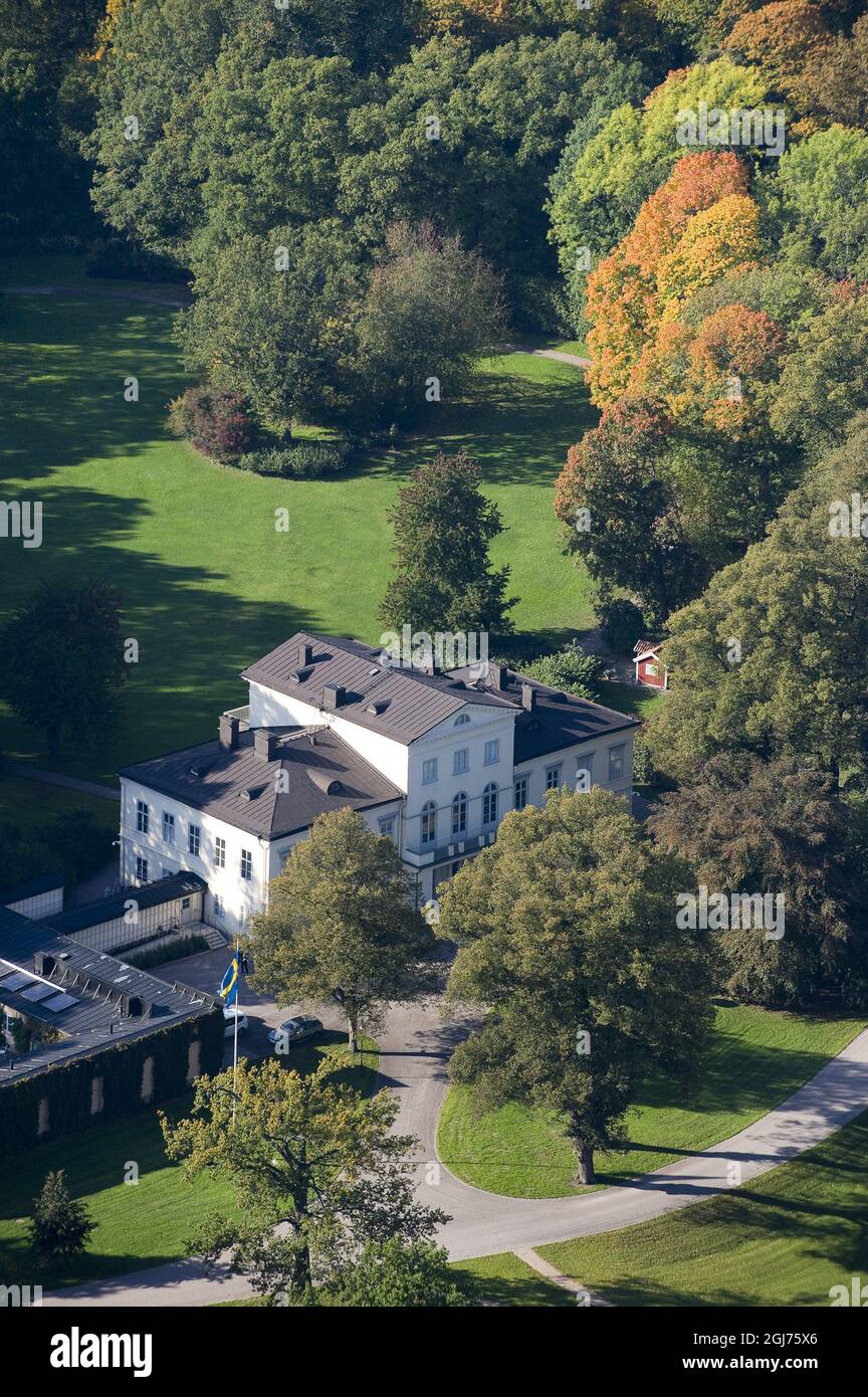 An aerial view over Haga palace in Stockholm, Sweden, October 2, 2011 ...