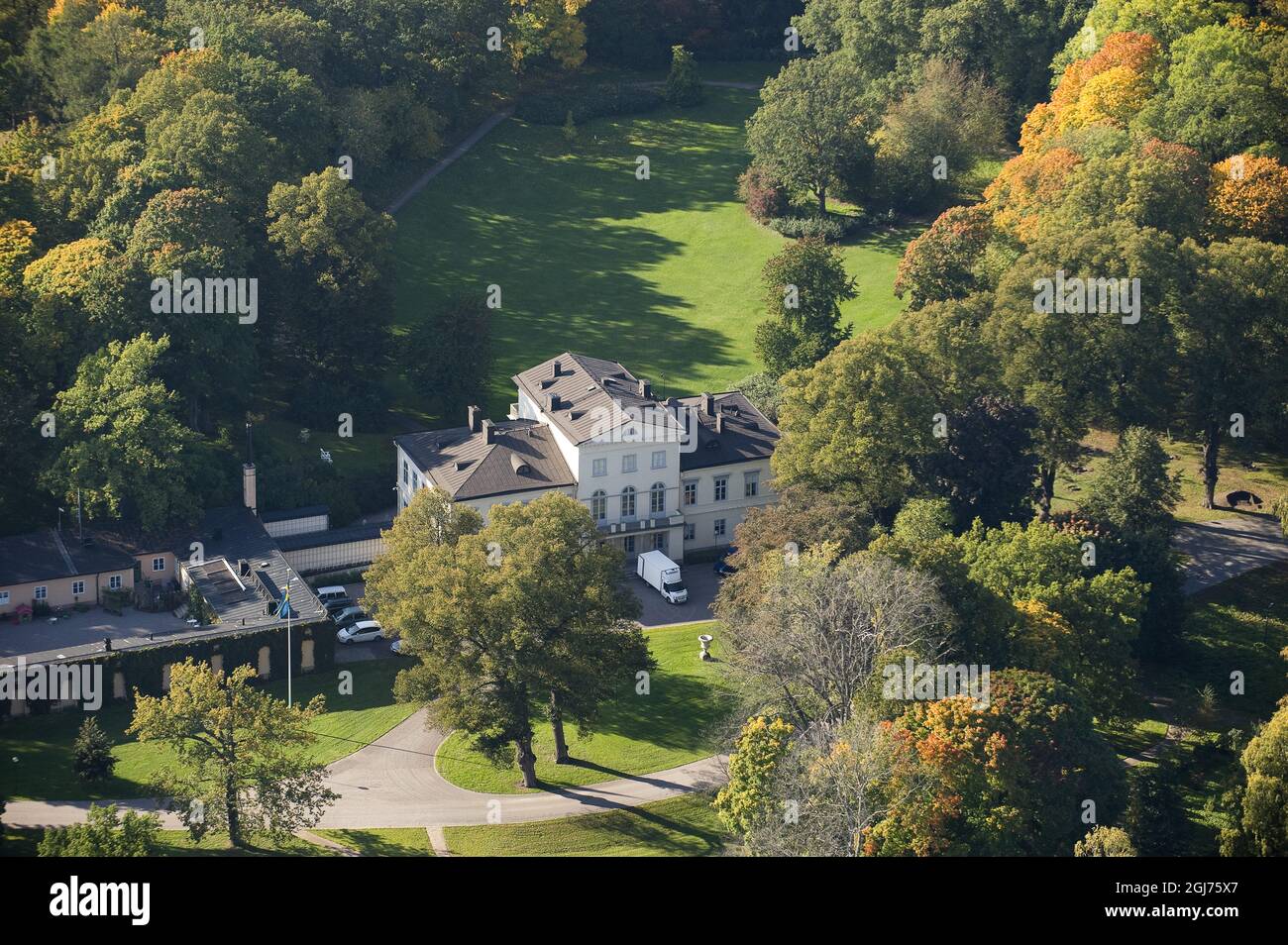 An aerial view over Haga palace in Stockholm, Sweden, October 2, 2011 ...