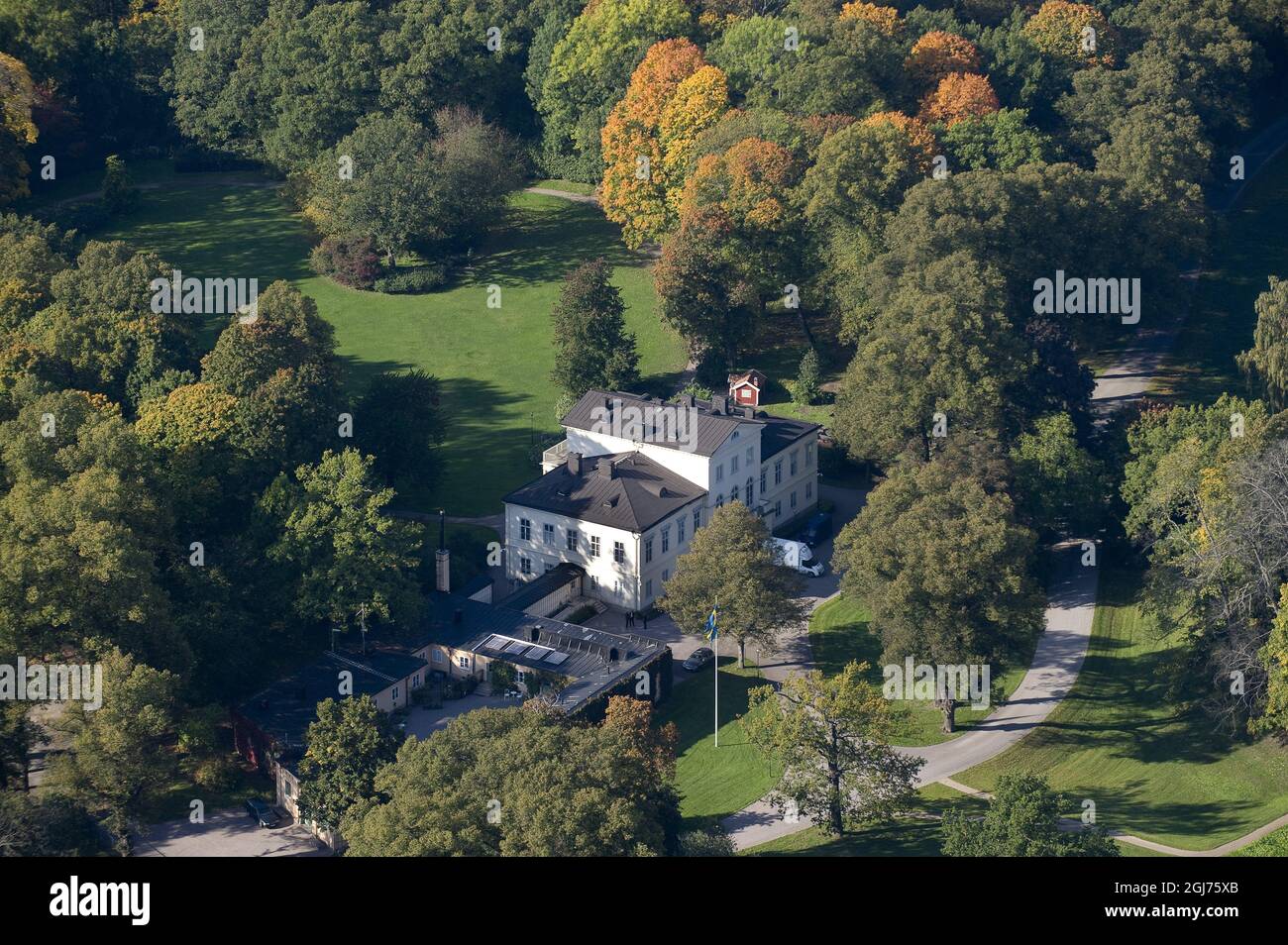 An aerial view over Haga palace in Stockholm, Sweden, October 2, 2011 ...