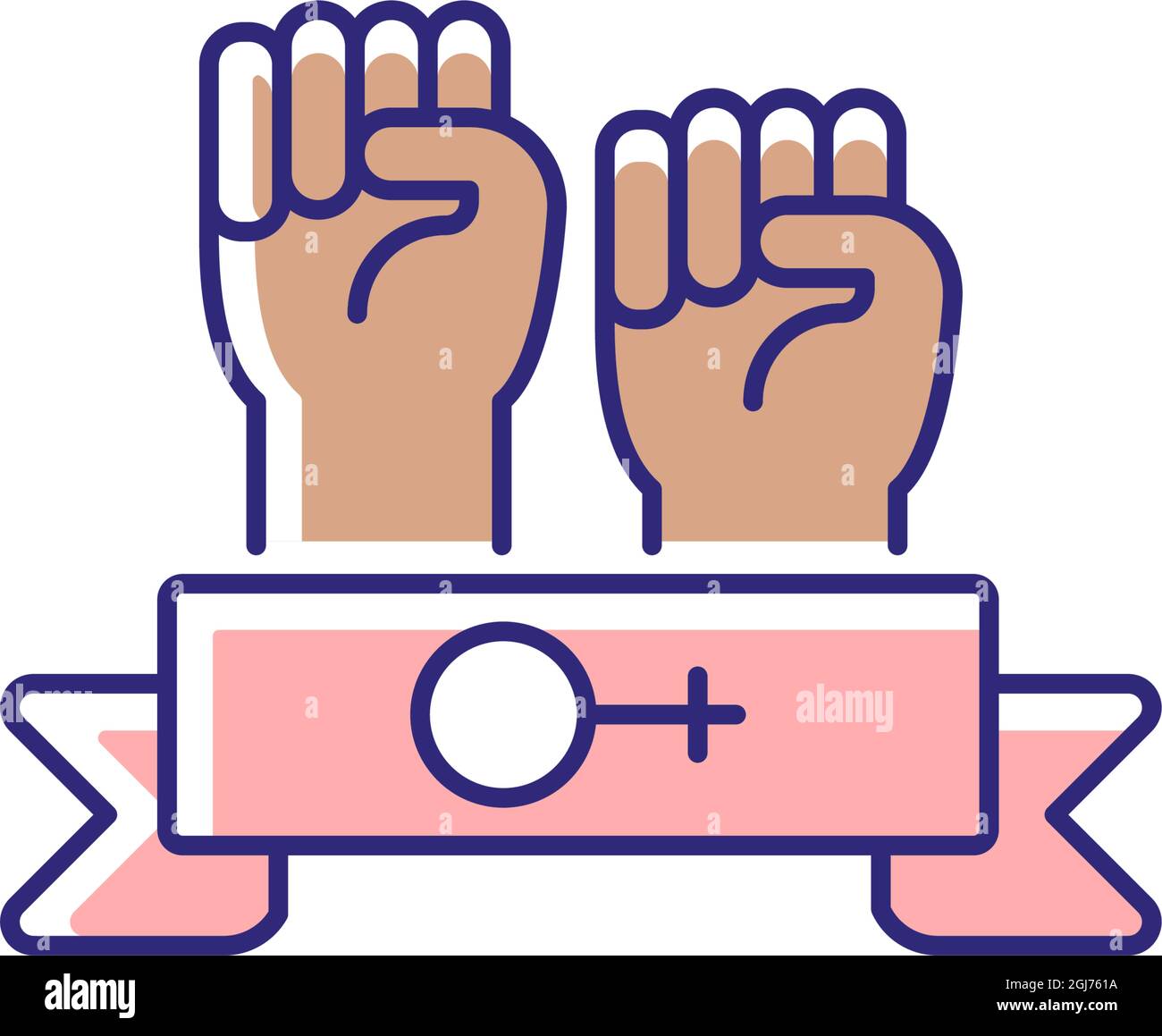 Women Community Rgb Color Icon Stock Vector Image And Art Alamy