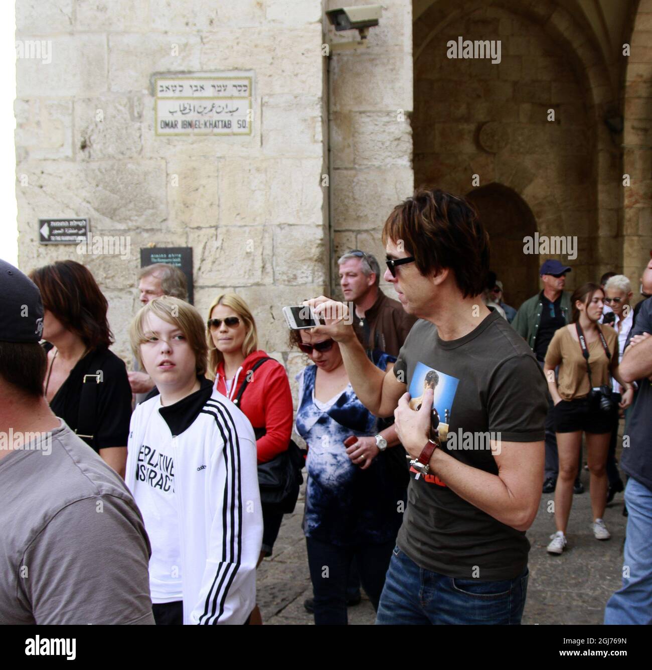 Jerusalem 2011-10-21 Per Gessle and his son Gabriel at Jaffa Gate in ...