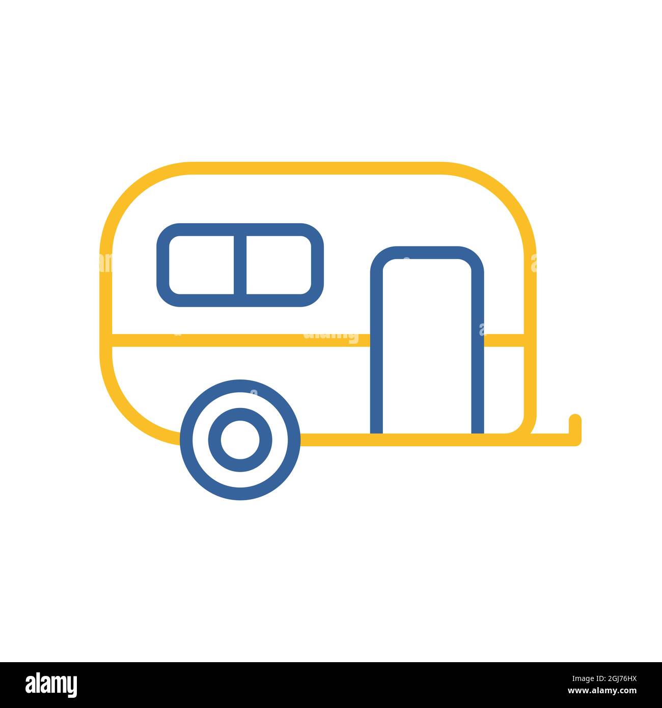 Caravan trailer vector icon. Camping sign. Graph symbol for travel and ...