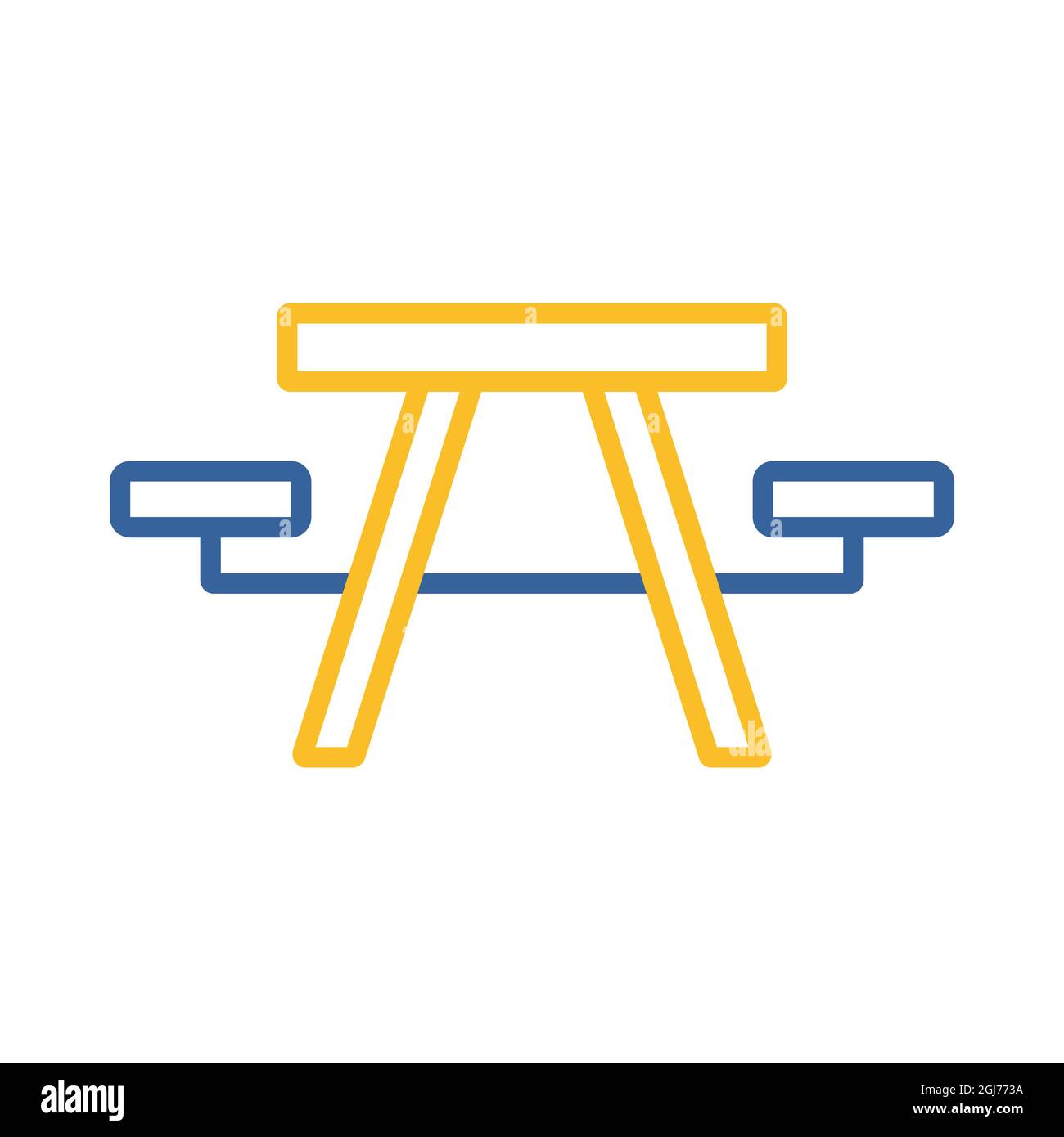 Camping table wooden park bench vector icon. Graph symbol for travel ...