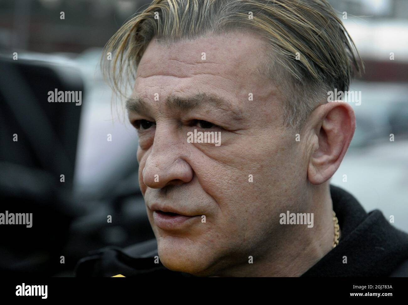 STOCKHOLM 20111216 EX night club owner Mille Markovic is seen looking ...
