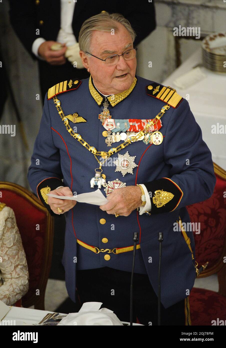 COPENHAGEN 2012-01-15 Prince Henrik of Denmark at the banquet at the ...