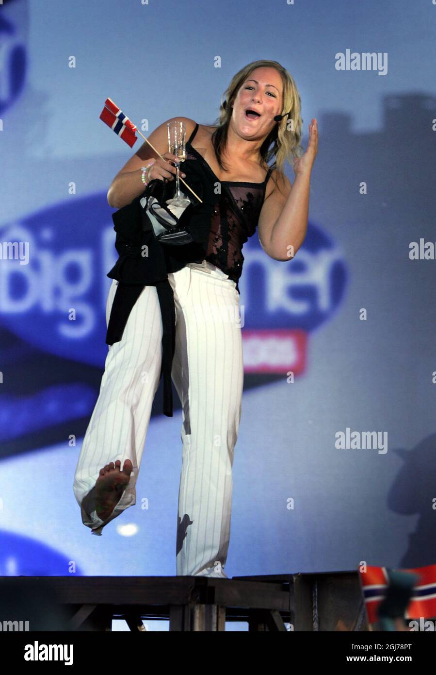 Britt Goodwin celebrates after winning Big Brother Stock Photo - Alamy