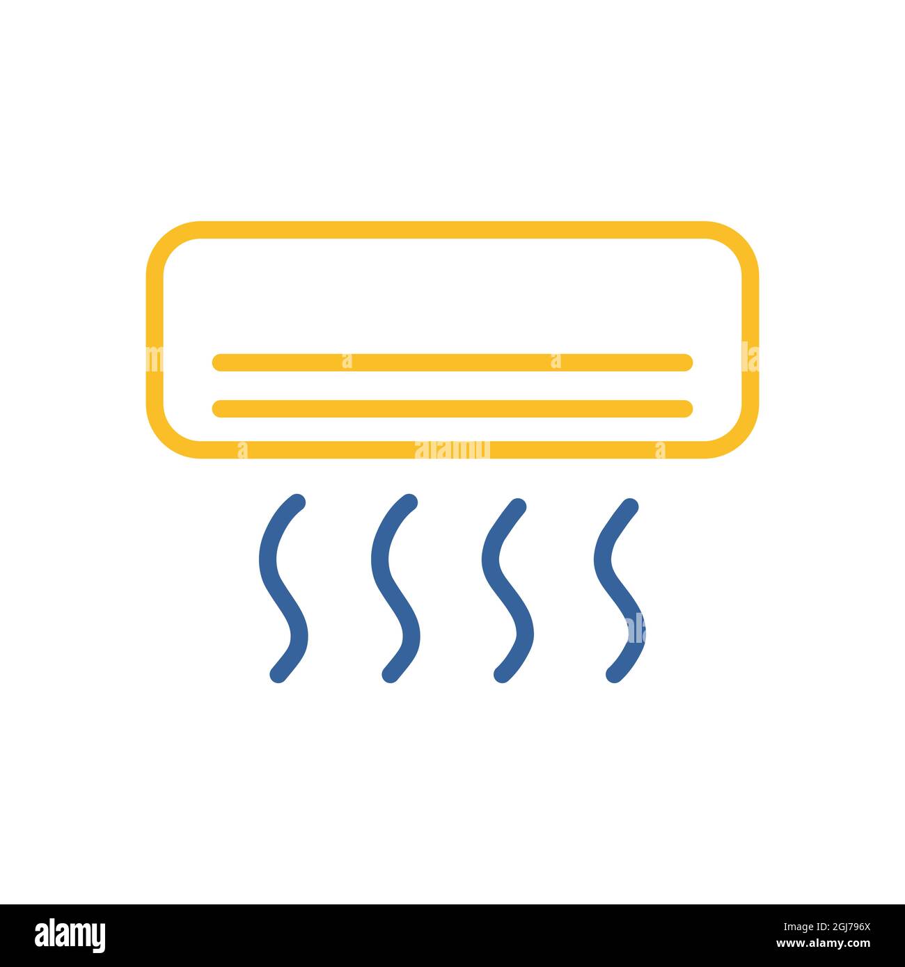 Split-system air conditioner flat vector icon. Graph symbol for ...
