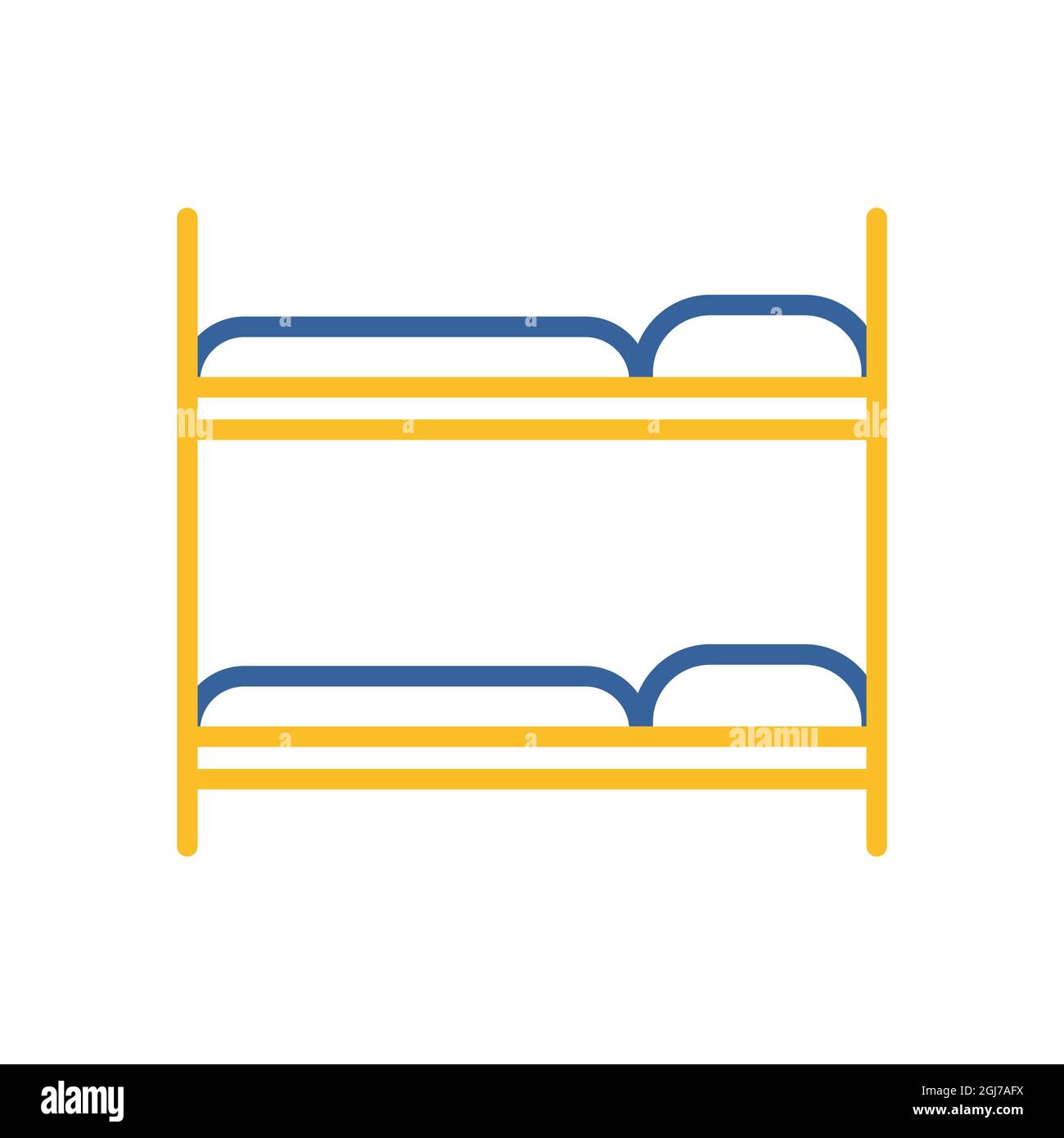 Bunk bed flat vector icon. Graph symbol for travel and tourism web site ...
