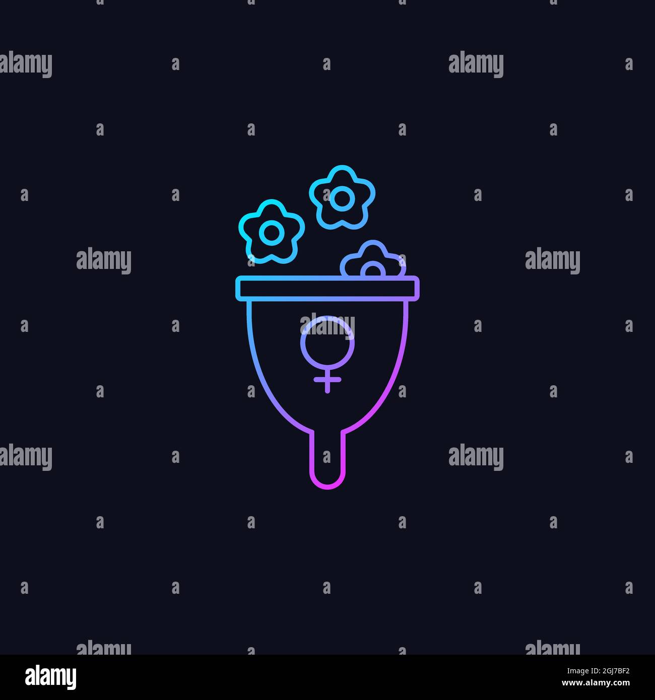 Femininity symbol gradient vector icon for dark theme Stock Vector ...