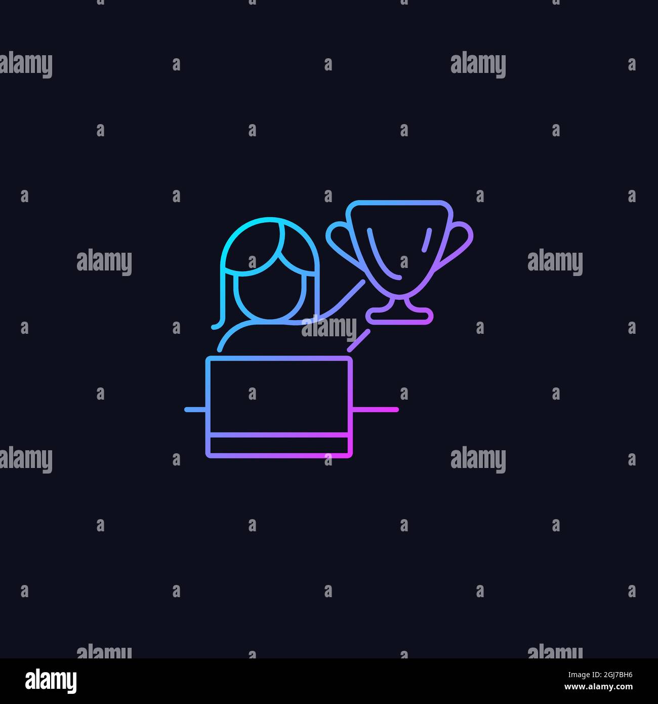 Woman in leadership role gradient vector icon for dark theme Stock ...