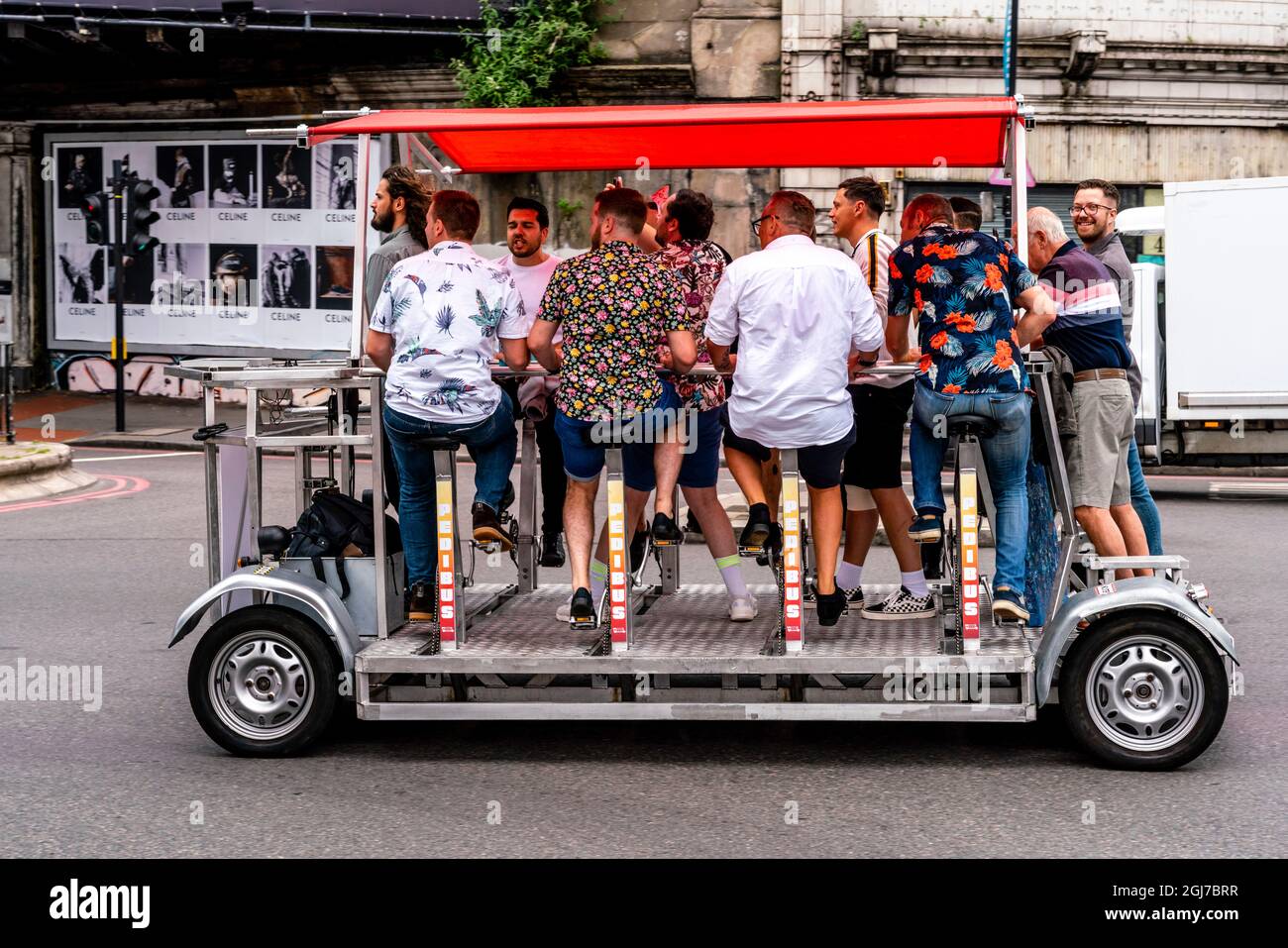 A Group Of Males On A Pedibus, London Bridge Station, London, Uk Stock ...