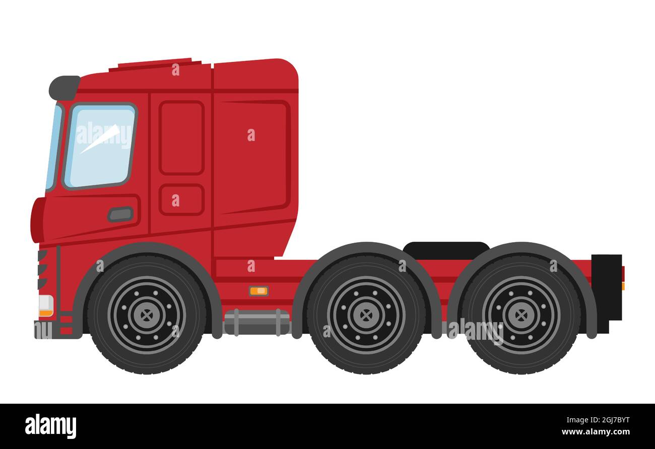 American semi truck isolated on white backdrop. Highway road. Vector ...