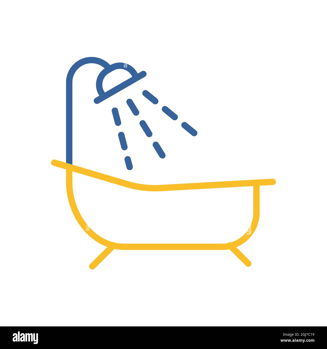 Bathroom vector icon. Bath with shower sign. Graph symbol for travel ...