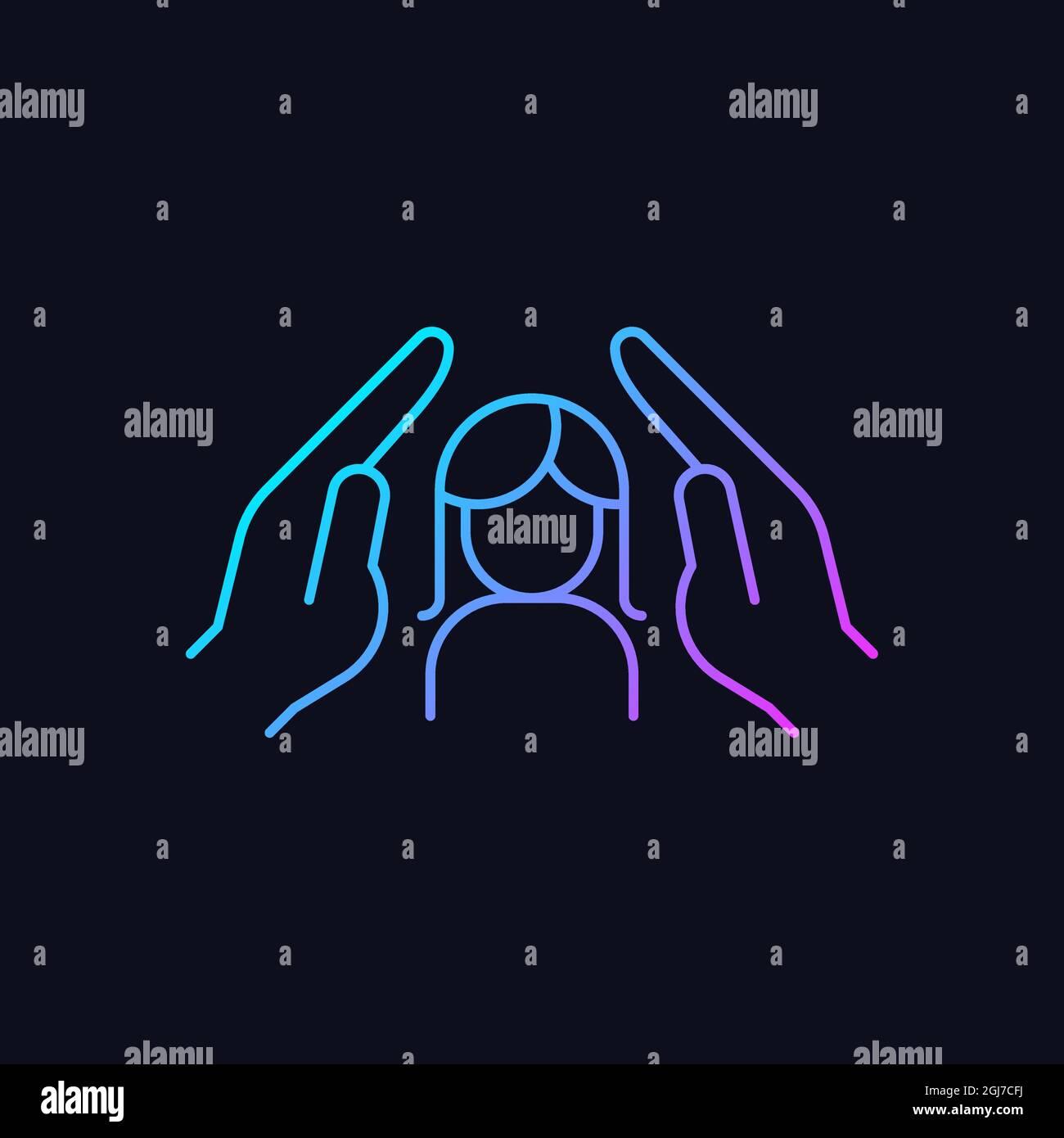 Women protection gradient vector icon for dark theme Stock Vector Image ...
