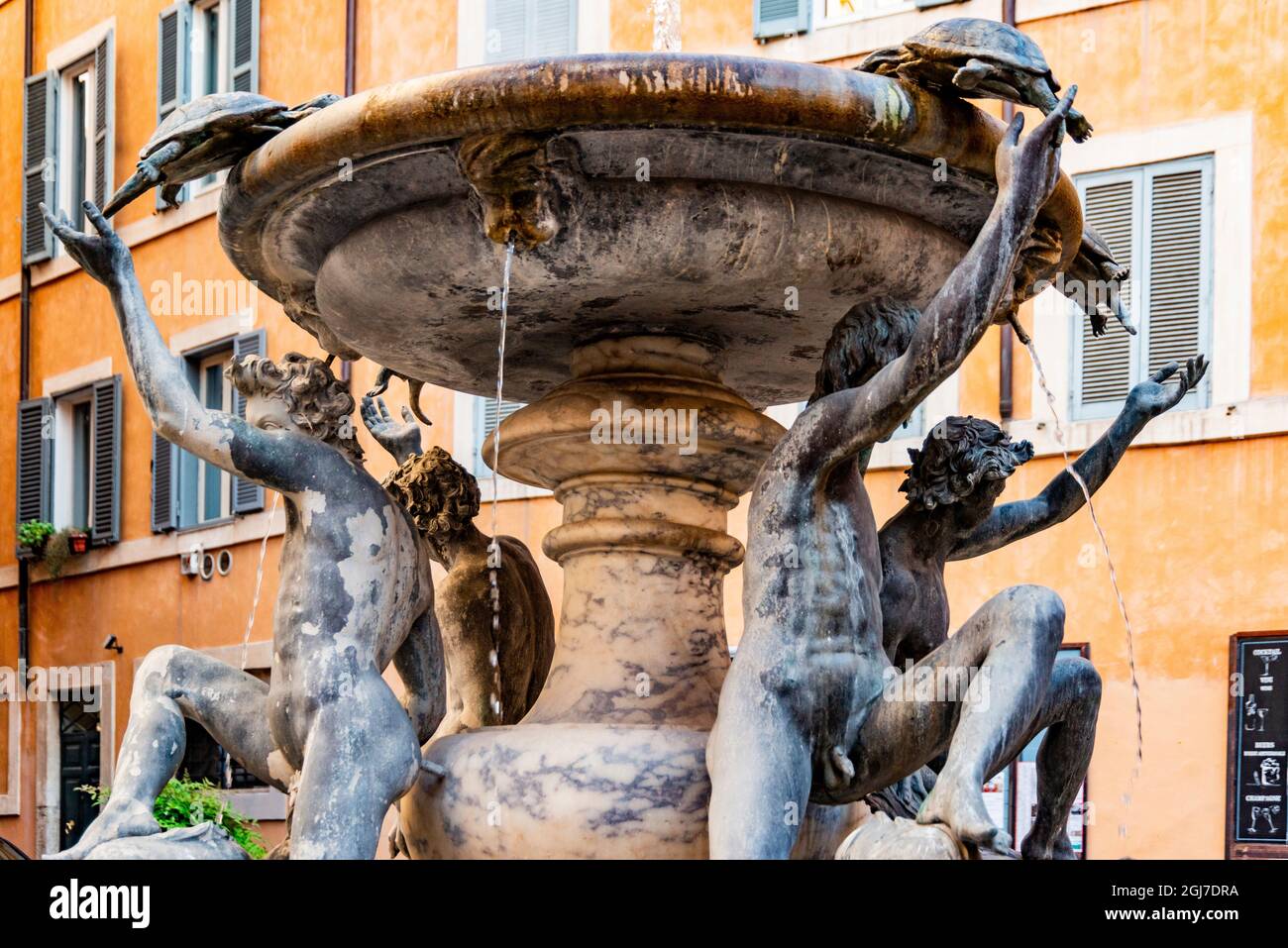 Italy, Rome. Piazza Mattei, Turtle Fountain (Fontana delle Tartarughe ...