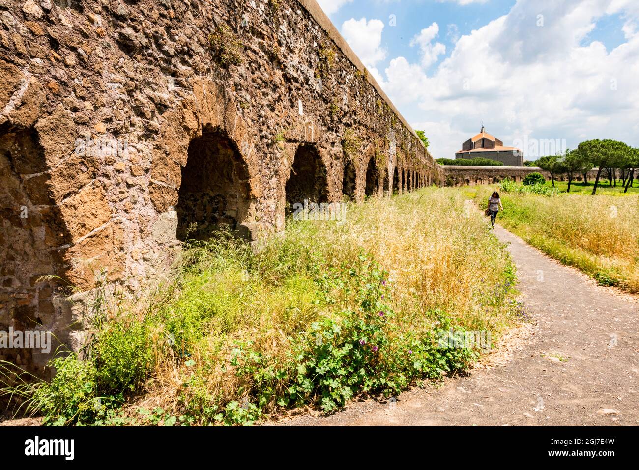 Italy, Rome. Parc of the Aqueducts (Parco degli Acquedotti),Acquedotto ...
