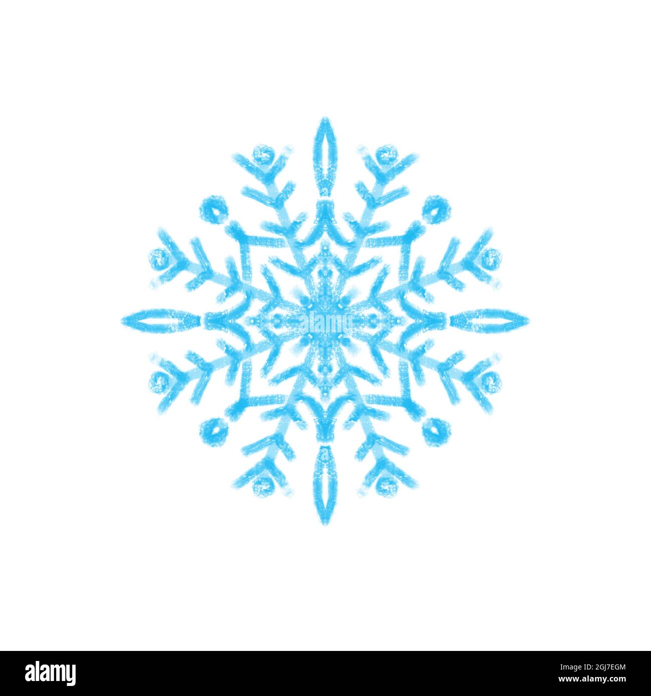 Snowflake illustration in blue color isolated on white Stock Photo - Alamy