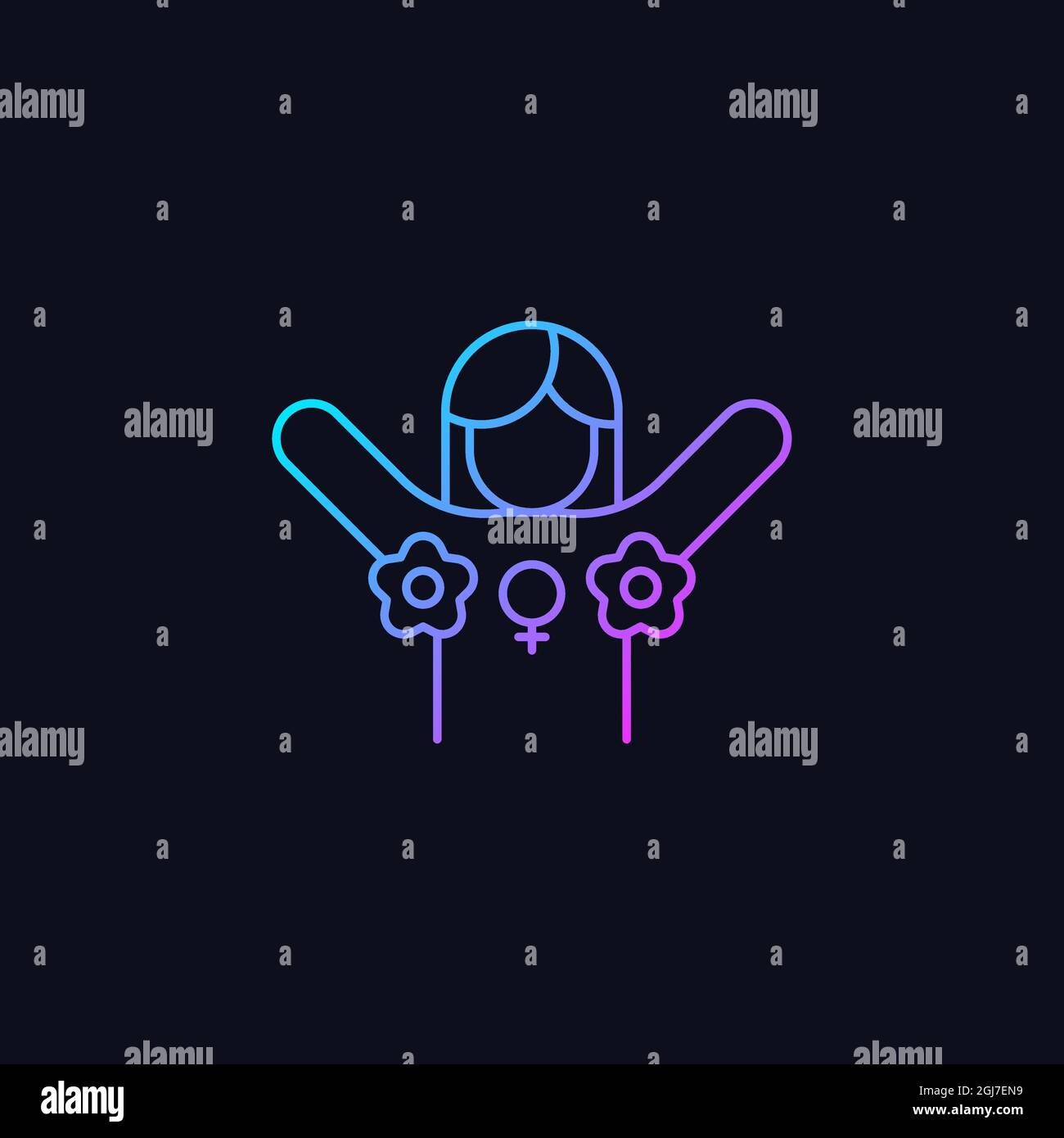 Radical feminism gradient vector icon for dark theme Stock Vector Image ...